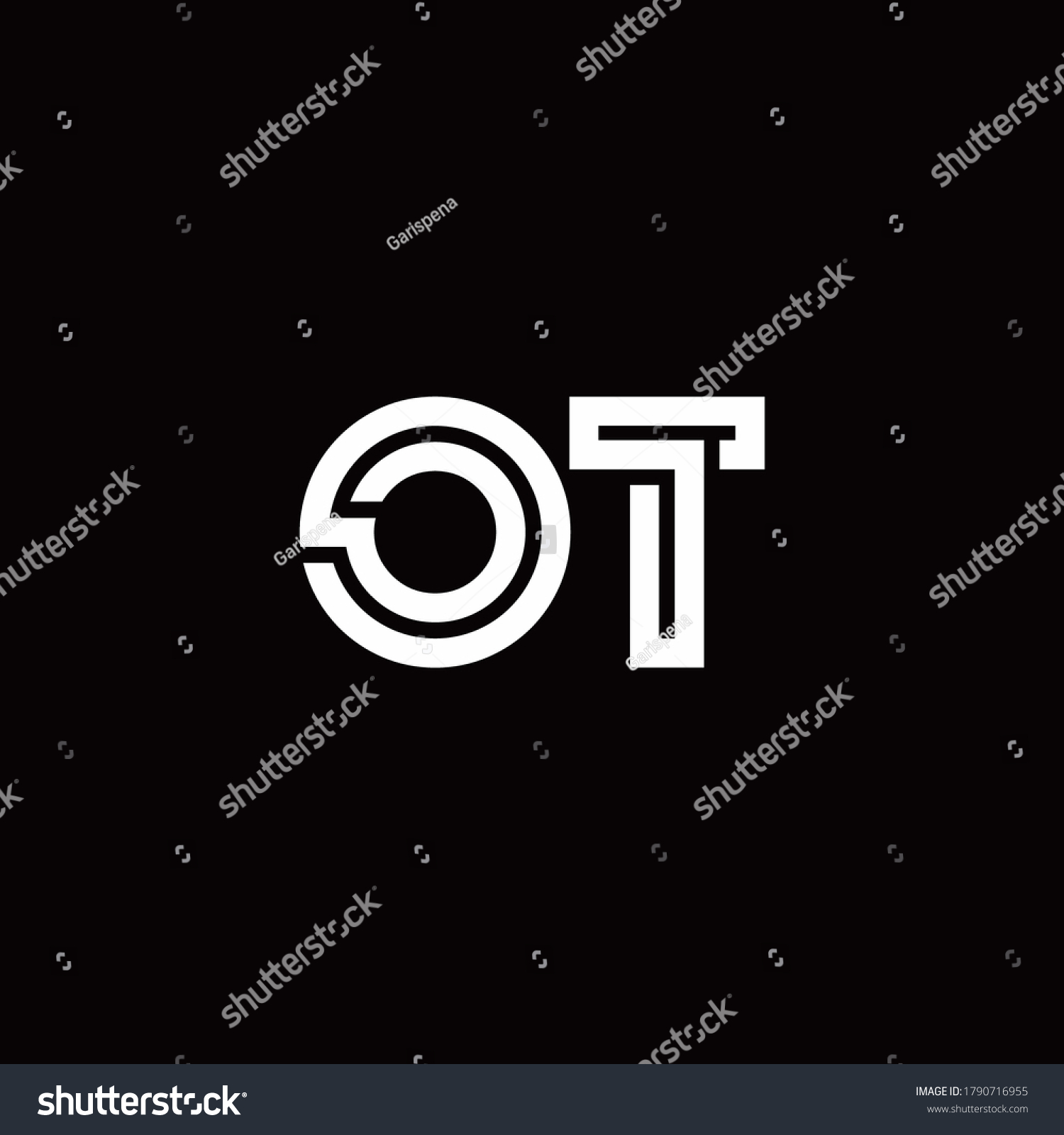 Ot Monogram Logo Abstract Line Design Stock Vector (Royalty Free ...