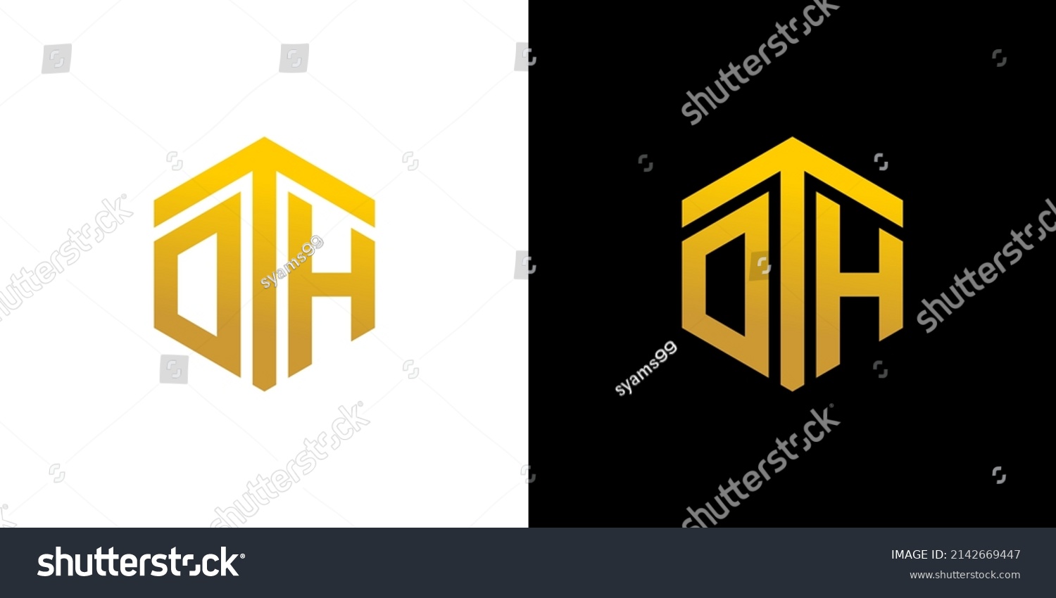 Oth Letter Logo Design Polygon Monogram Stock Vector (Royalty Free ...