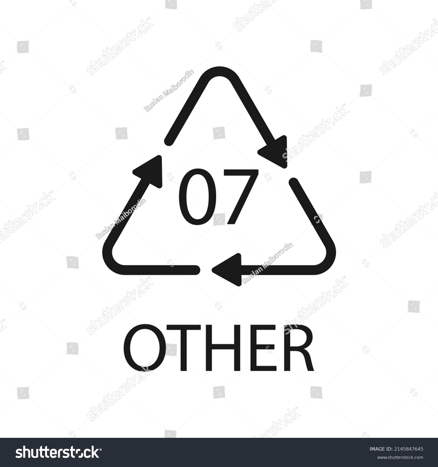 Other 07 Recycling Code Symbol Plastic Stock Vector (Royalty Free ...