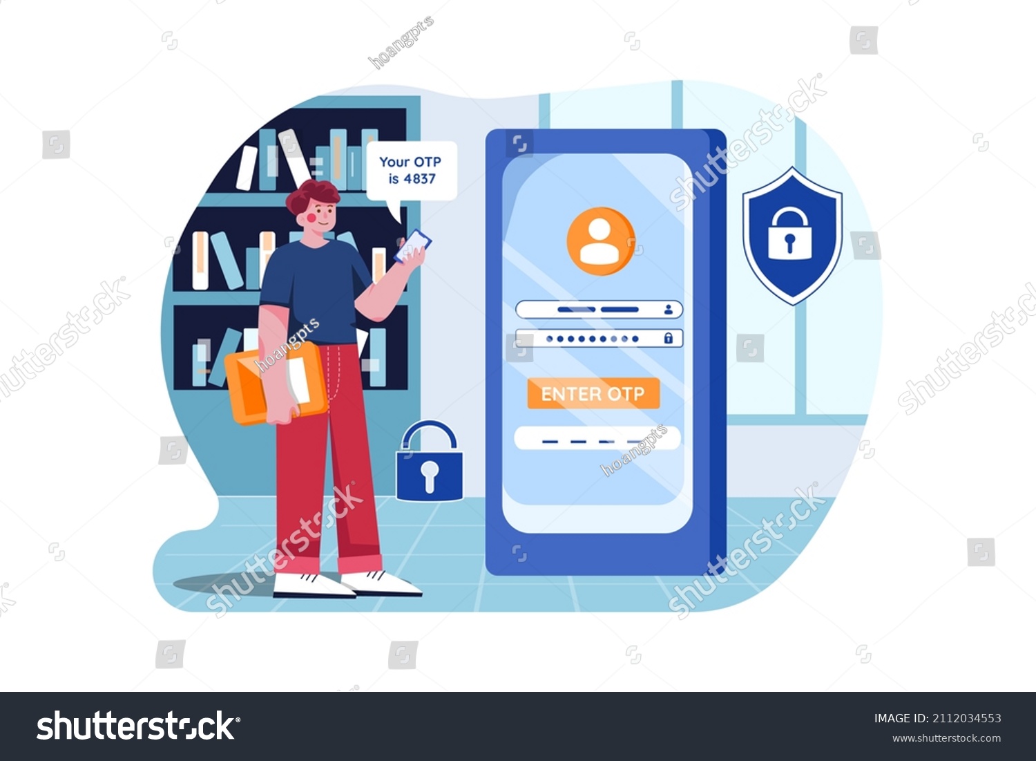 Otp Authentication Security Illustration Concept Flat Stock Vector ... Otp Authentication Security Illustration Concept Flat Stock Vector ...