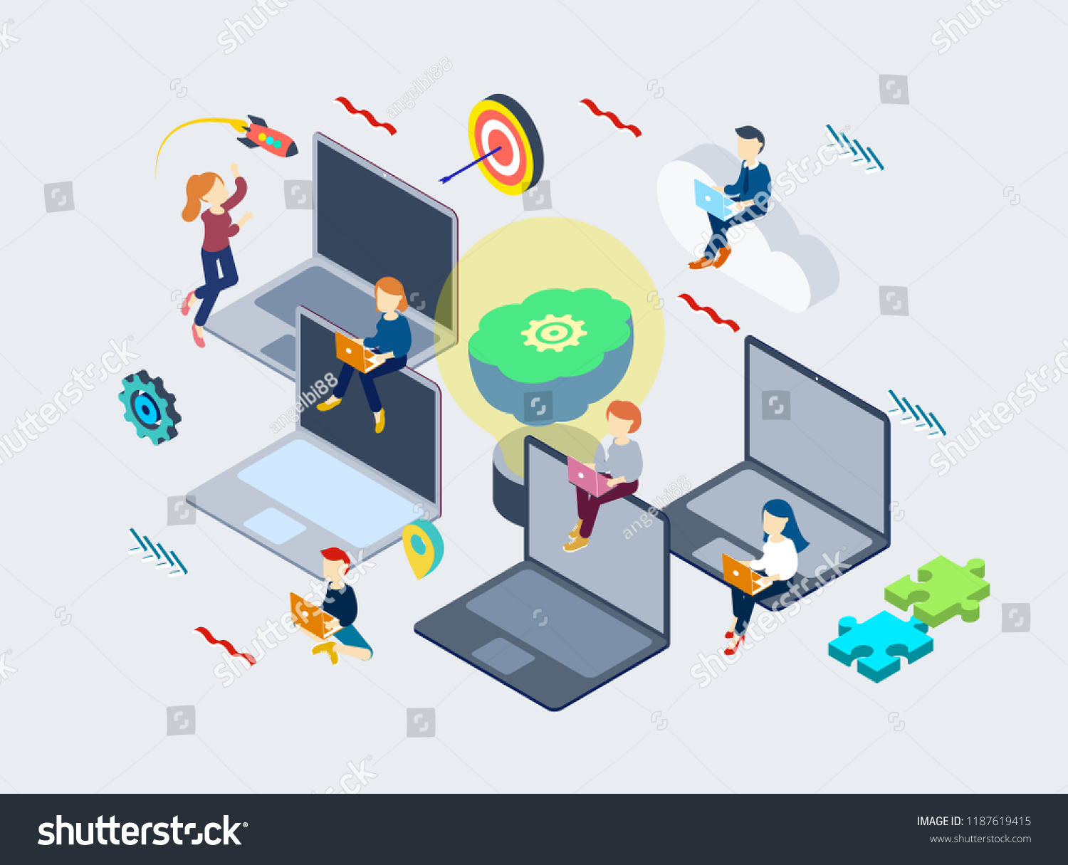 Our Team Isometric: เวกเตอร์สต็อก (ปลอดค่าลิขสิทธิ์) 1187619415 ...