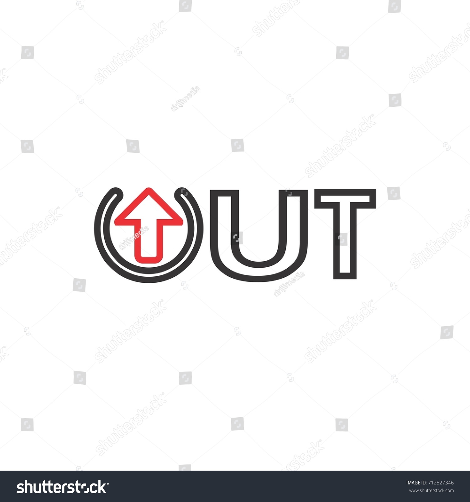 Out Sign Logo Design Vector Stock Vector (Royalty Free) 712527346 ...