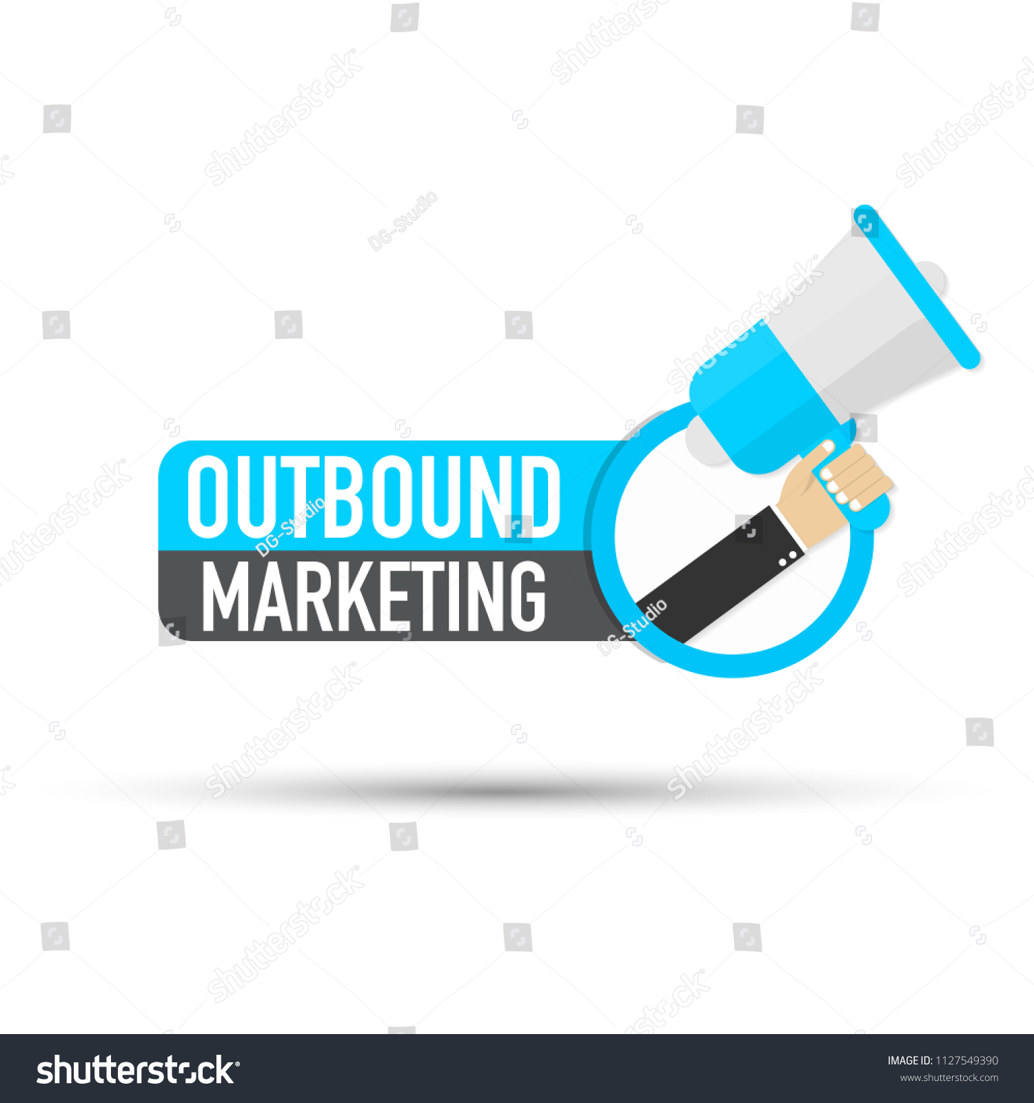 Outbound Marketing Megaphone Label Banner Business Stock Vector ... Outbound Marketing Megaphone Label Banner Business Stock Vector ...