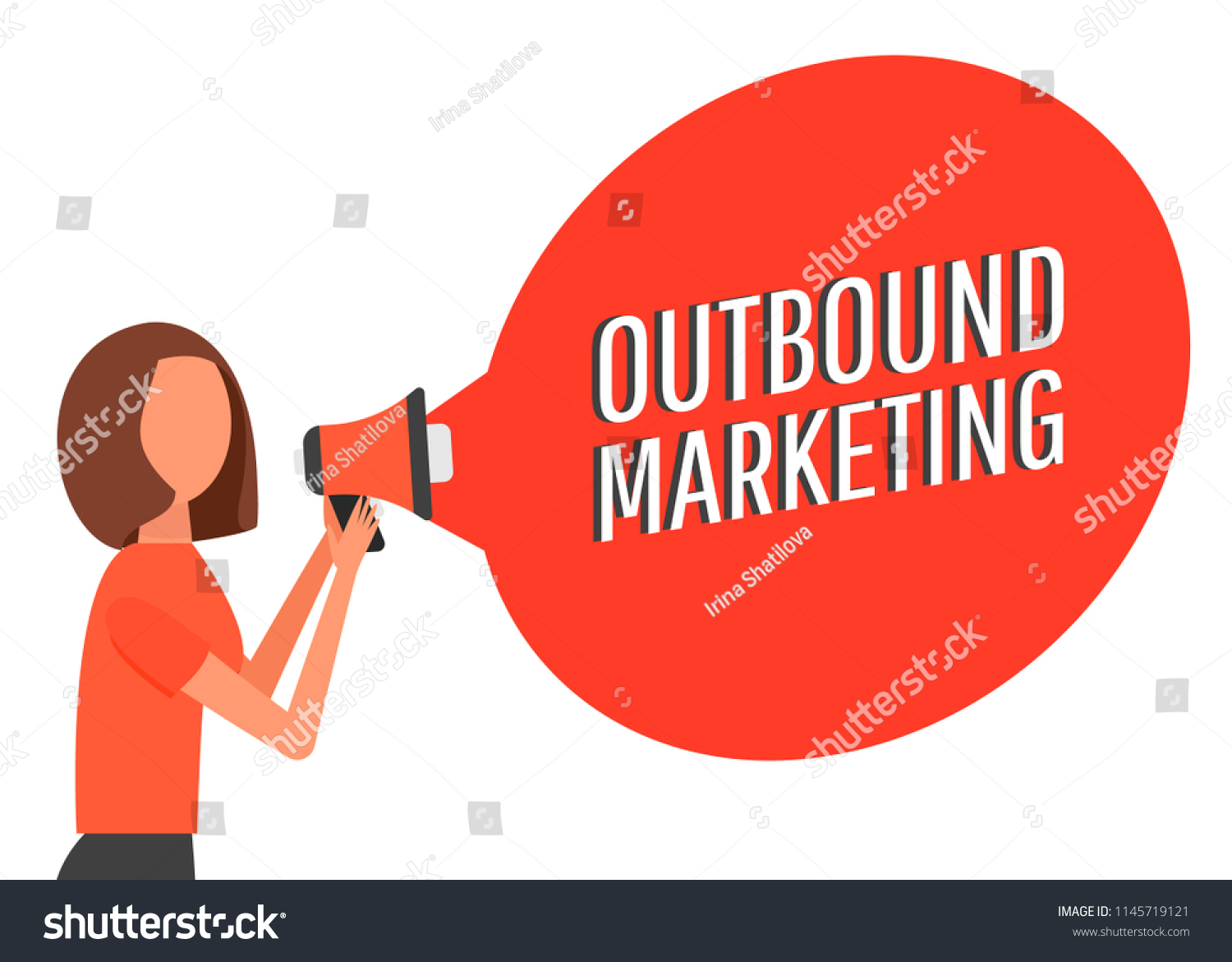 Outbound Marketing Megaphone Label Banner Business Stock Vector ... Outbound Marketing Megaphone Label Banner Business Stock Vector ...