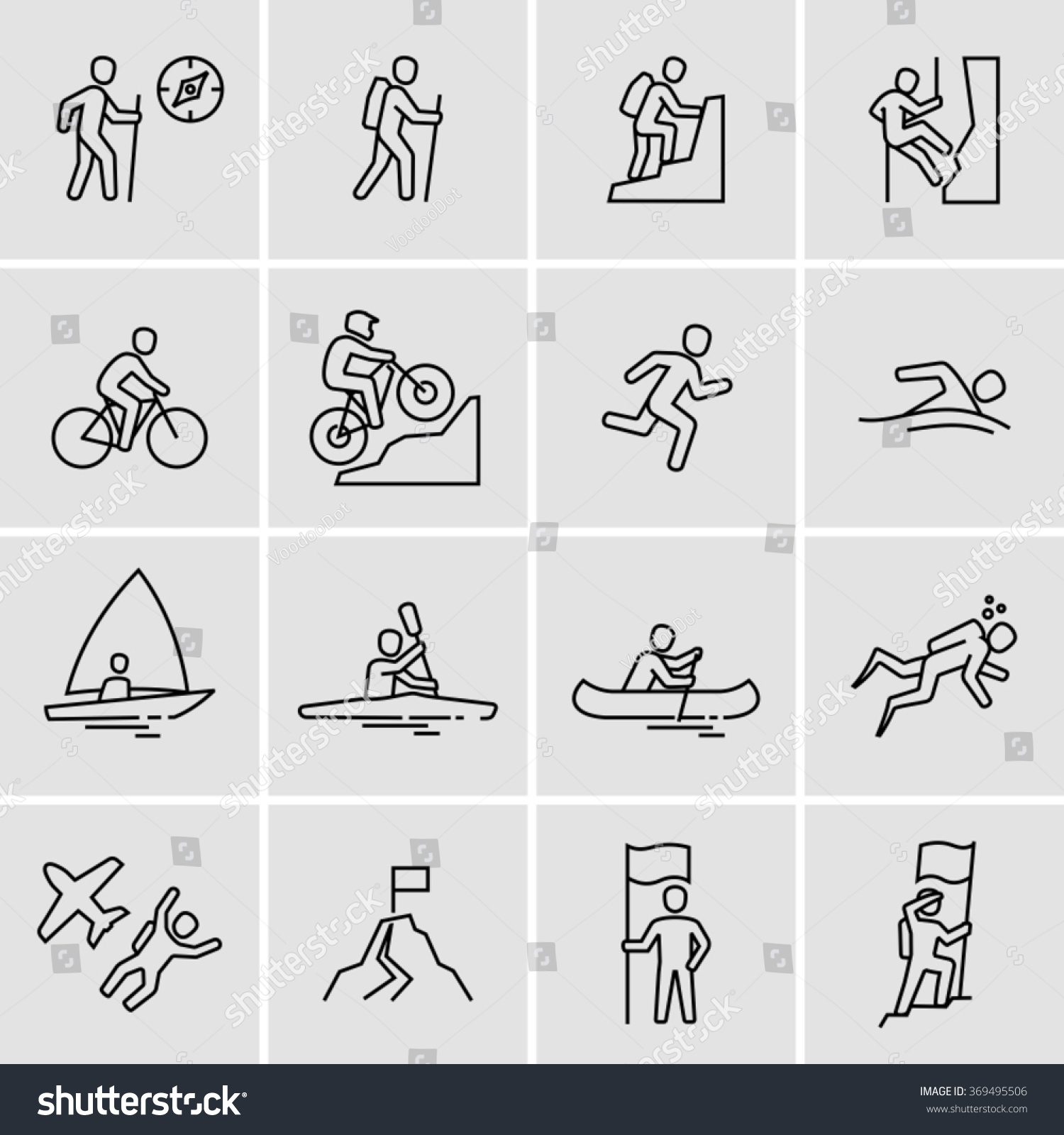 Outdoor Activities Vector Icons Stock Vector (Royalty Free) 369495506 ...