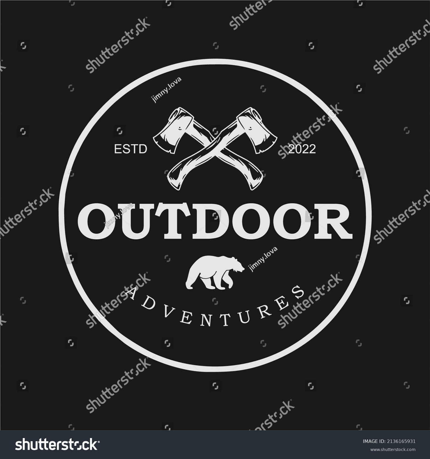 Outdoor Adventures Badge Logo Vector Stock Vector (Royalty Free ...
