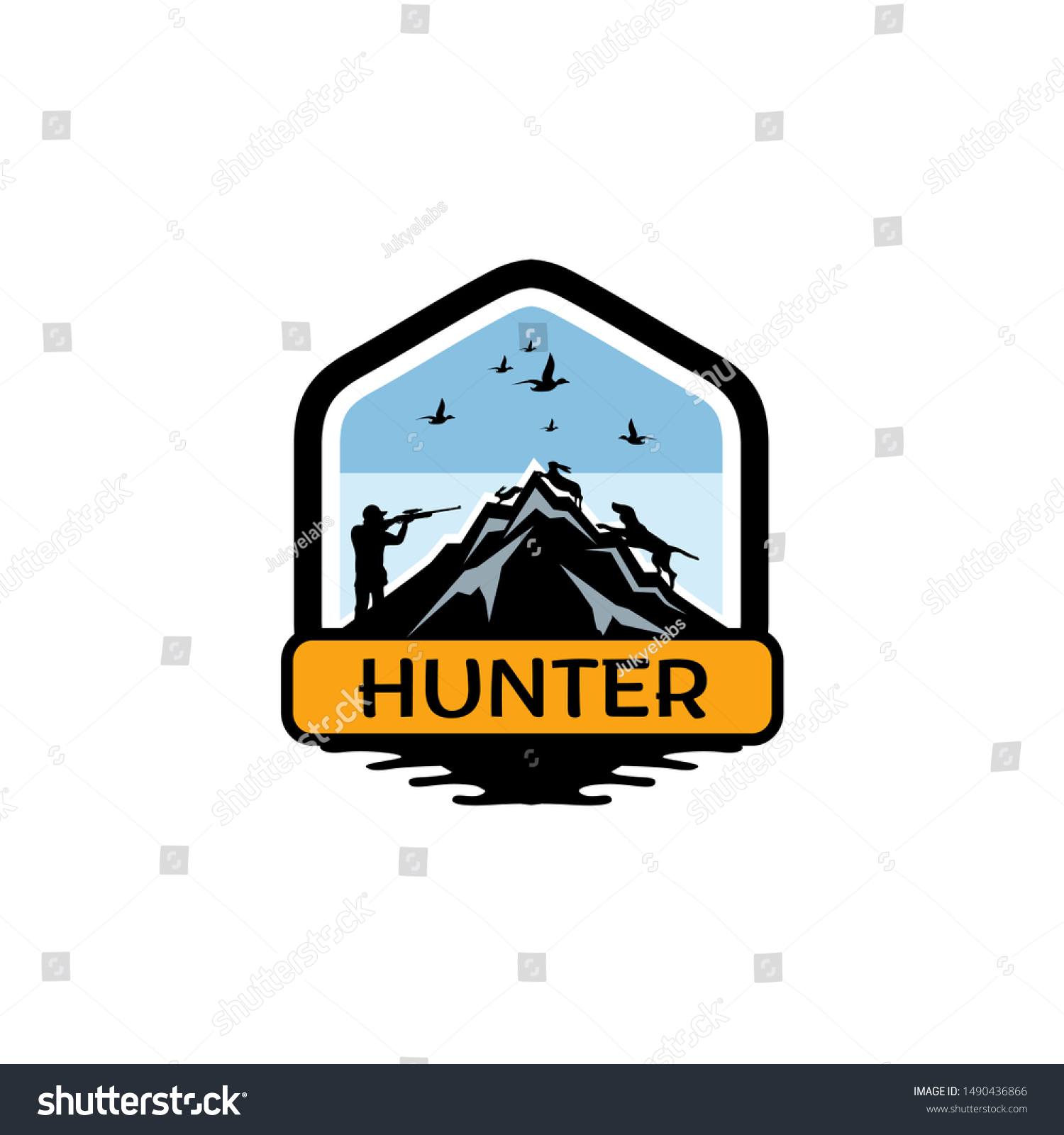 Outdoor Hunter Logo Design Vector Template Stock Vector (Royalty Free ...