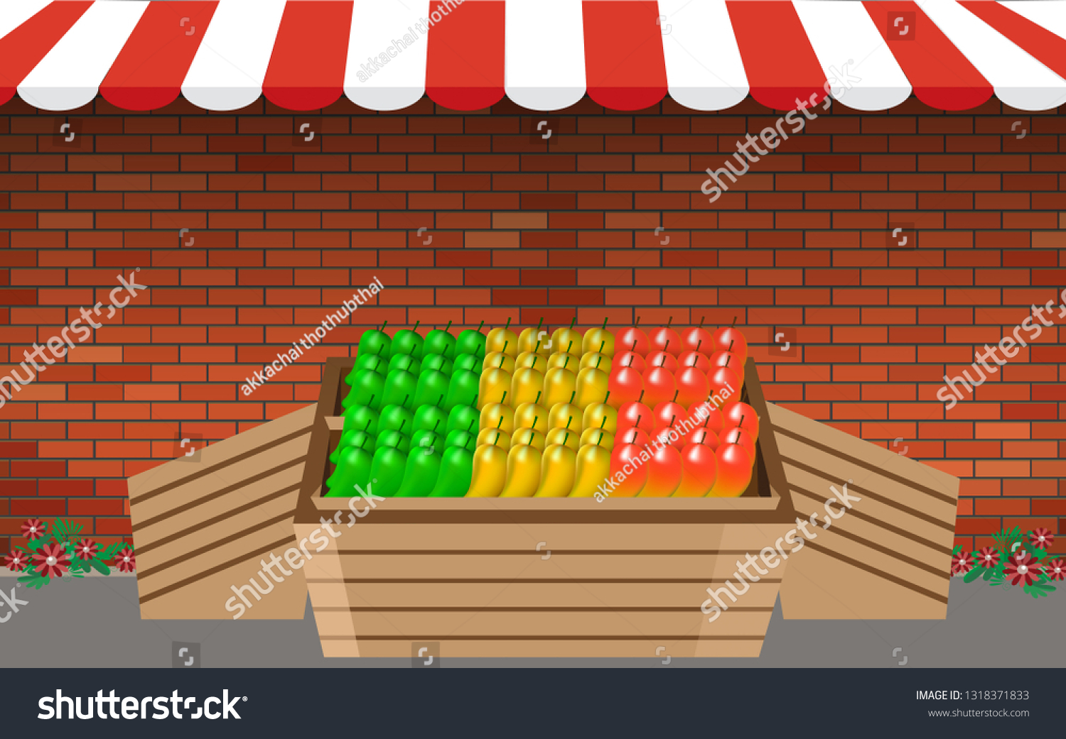 Outdoor Mango Shop Stock Vector (Royalty Free) 1318371833
