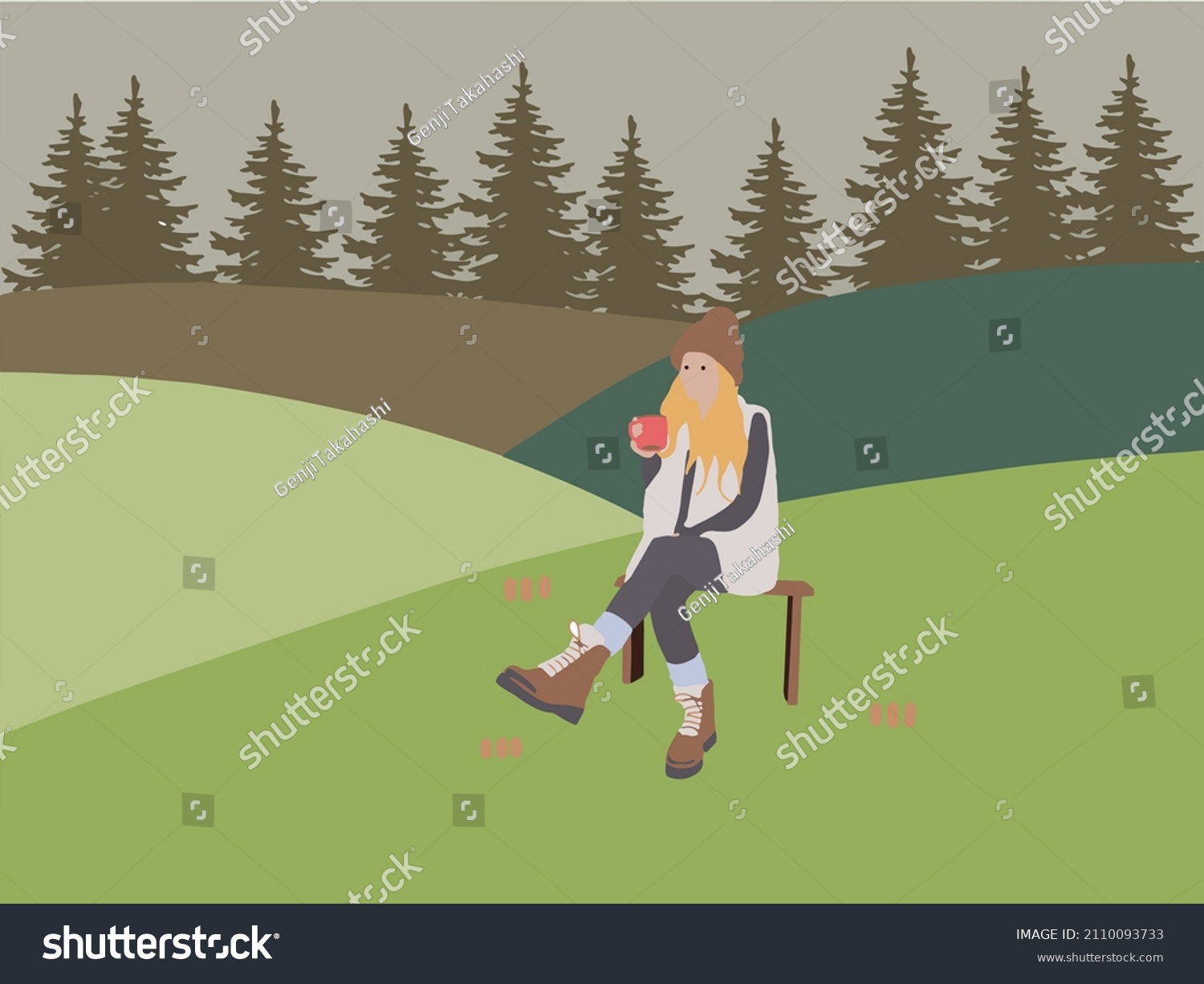 Outdoor Vector Art Wallpaper Stock Vector (Royalty Free) 2110093733
