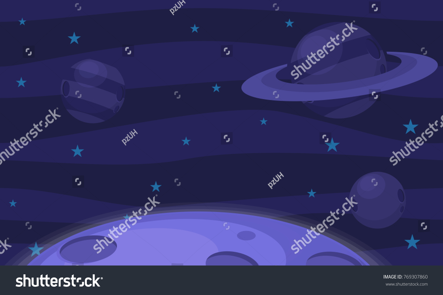 Outer Space Illustration Video Game Background Stock Vector (Royalty ...