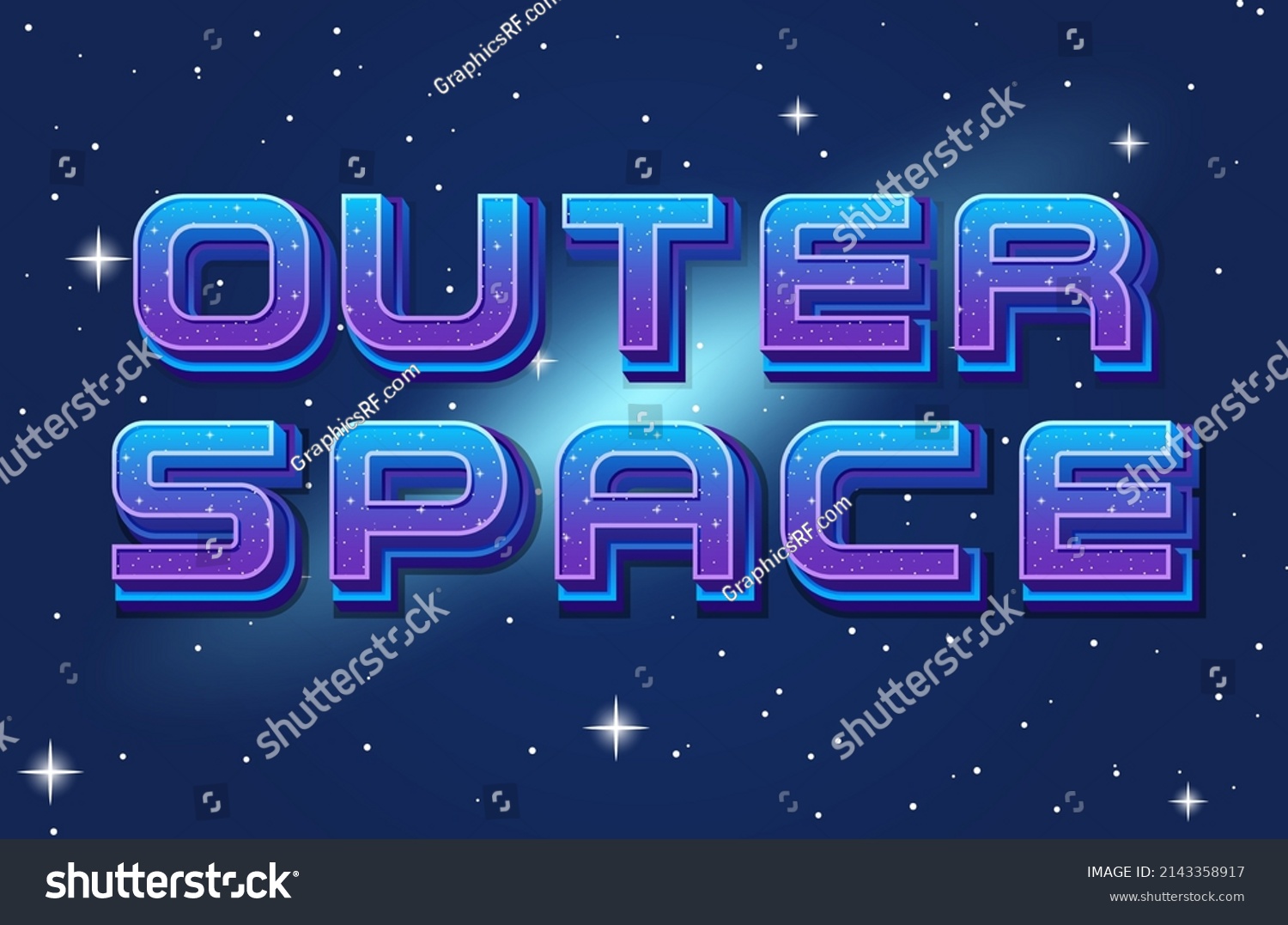 Outer Space Logo On Space Background Stock Vector (Royalty Free ...