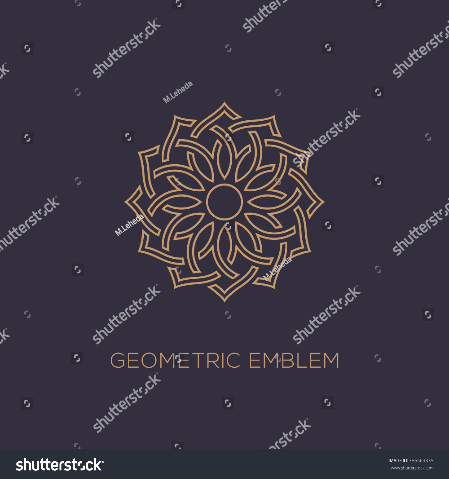 Outline Abstract Geometric Emblem Template Design Stock Vector (Royalty ...