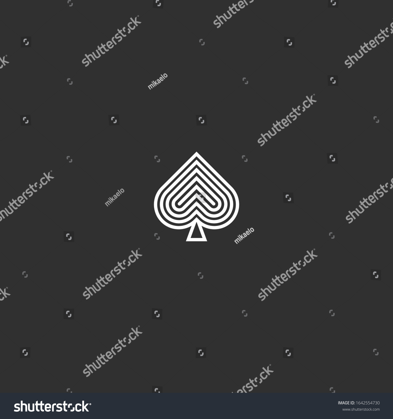 Outline Ace Vector White: vector de stock (libre de regalías ...