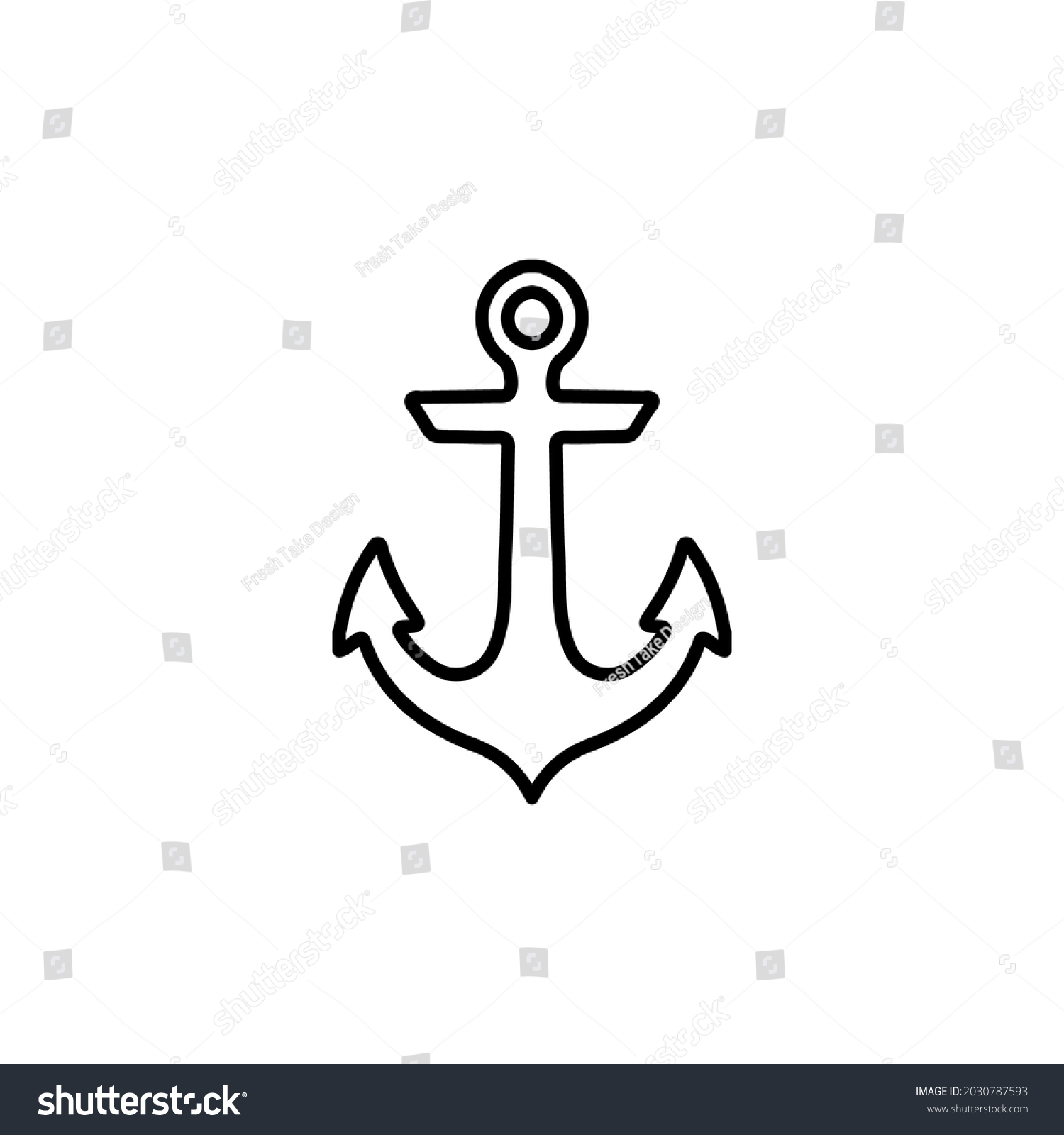Outline Anchor Vector White Background Stock Vector (Royalty Free ...