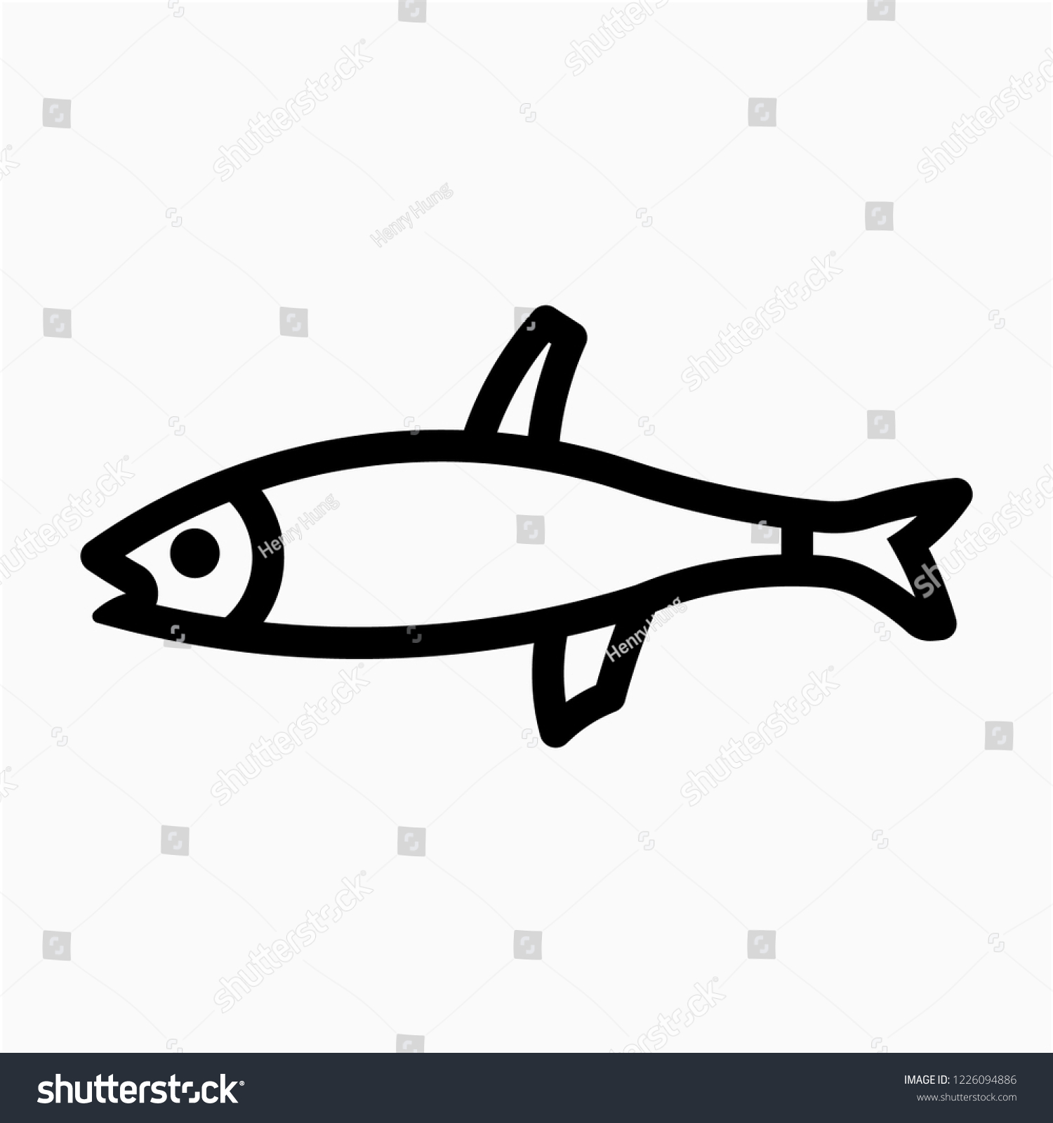 Outline Anchovy Vector Icon Stock Vector (Royalty Free) 1226094886 ...