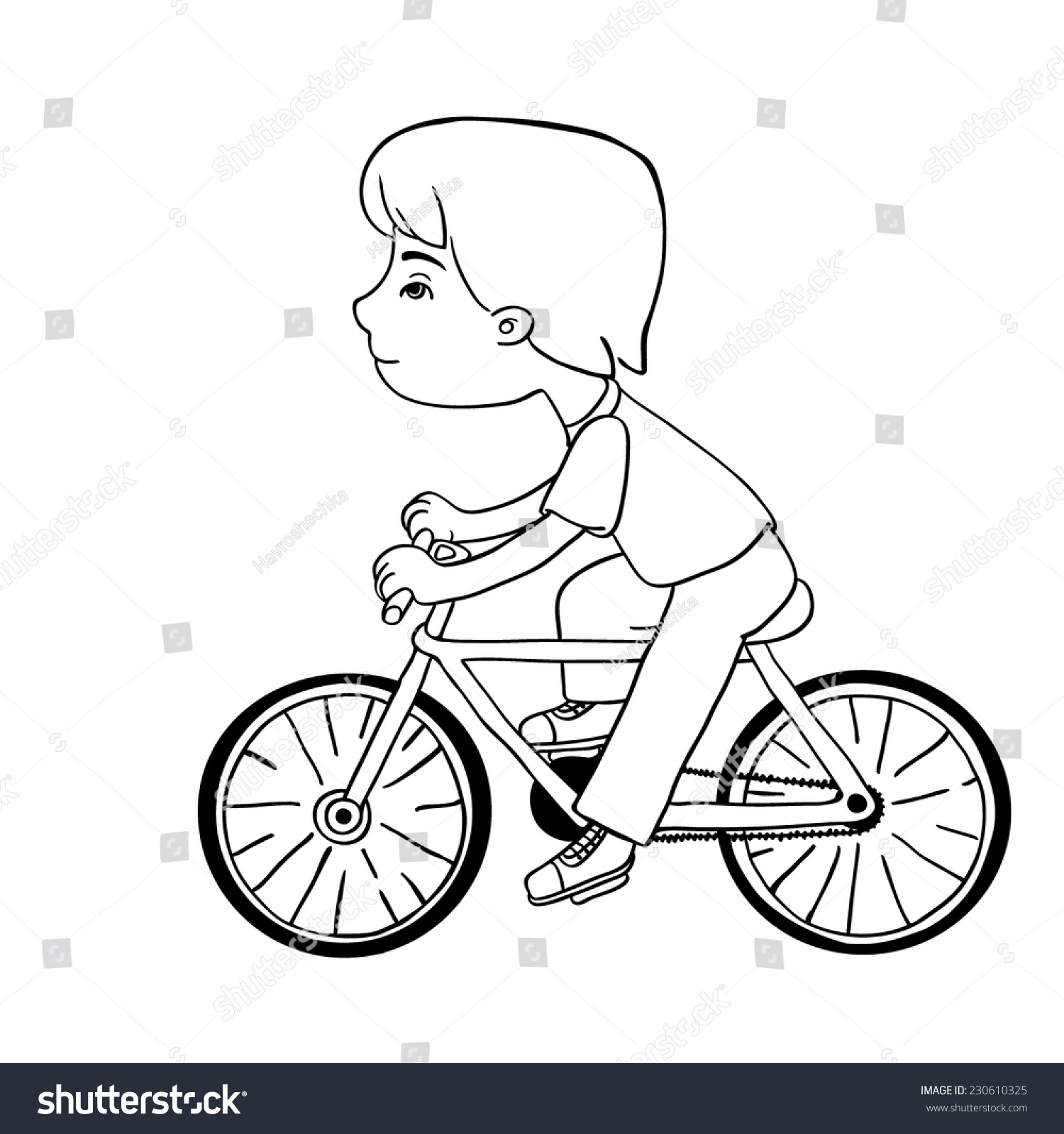 Outline Animation Cyclist Vector Drawing Stock Vector 230610325 ...