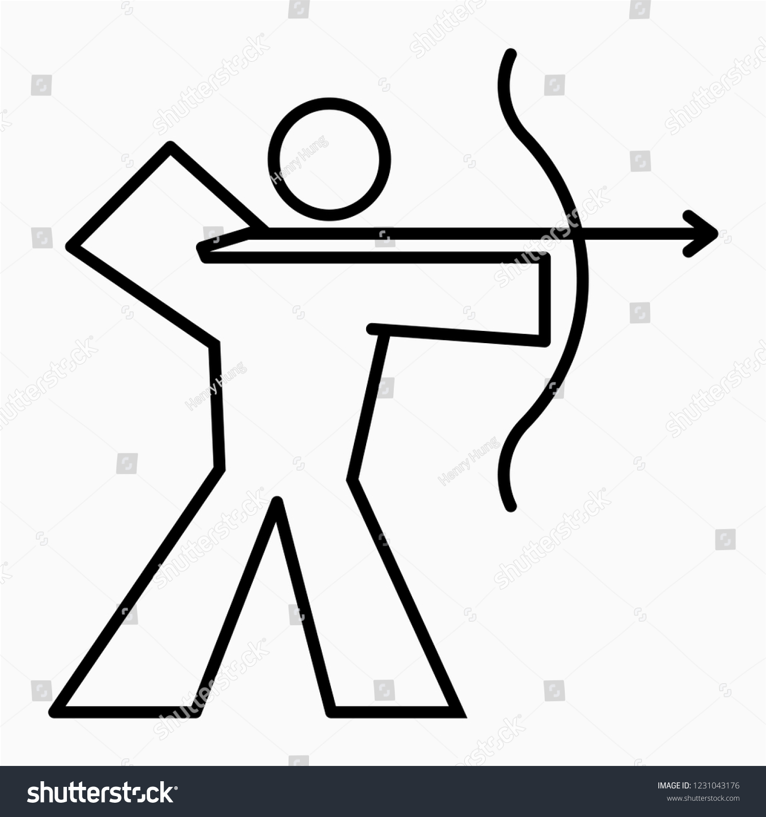 Outline Archery Vector Icon Stock Vector (Royalty Free) 1231043176 ...