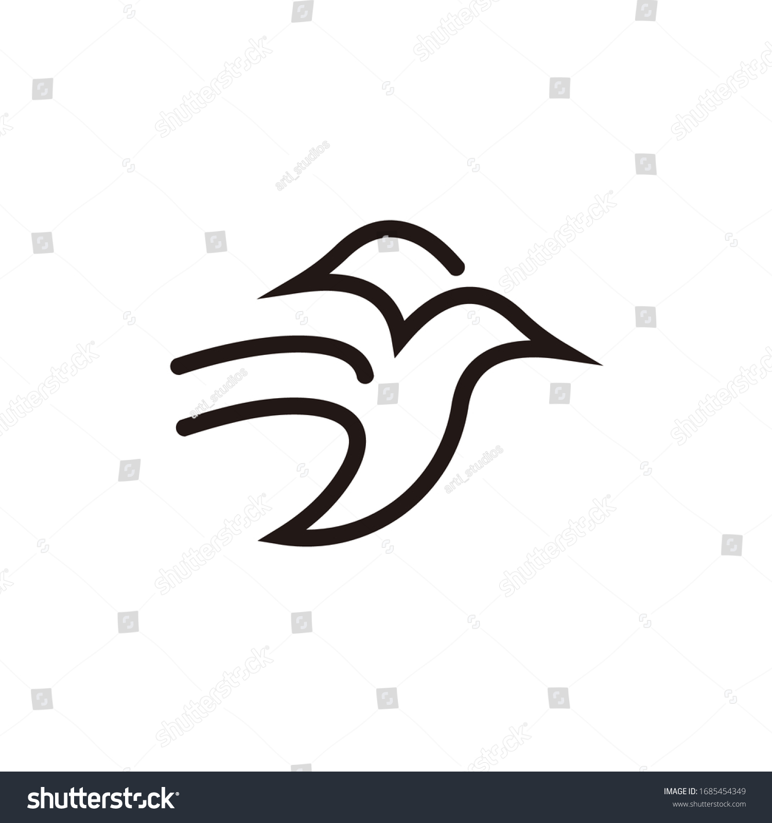 Outline Bird Logo Design Templatevector Illustrations Stock Vector ...