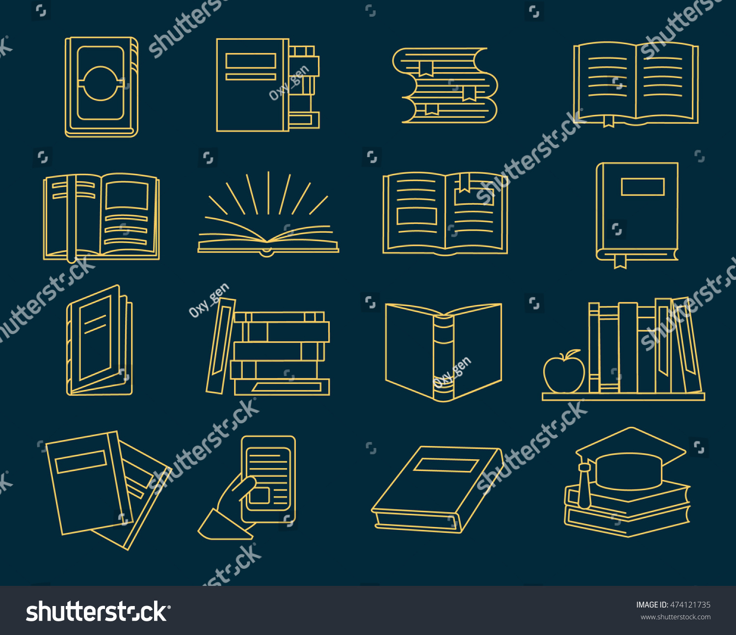 Outline Books Set Vector Illustration: เวกเตอร์สต็อก (ปลอดค่าลิขสิทธิ์ ...