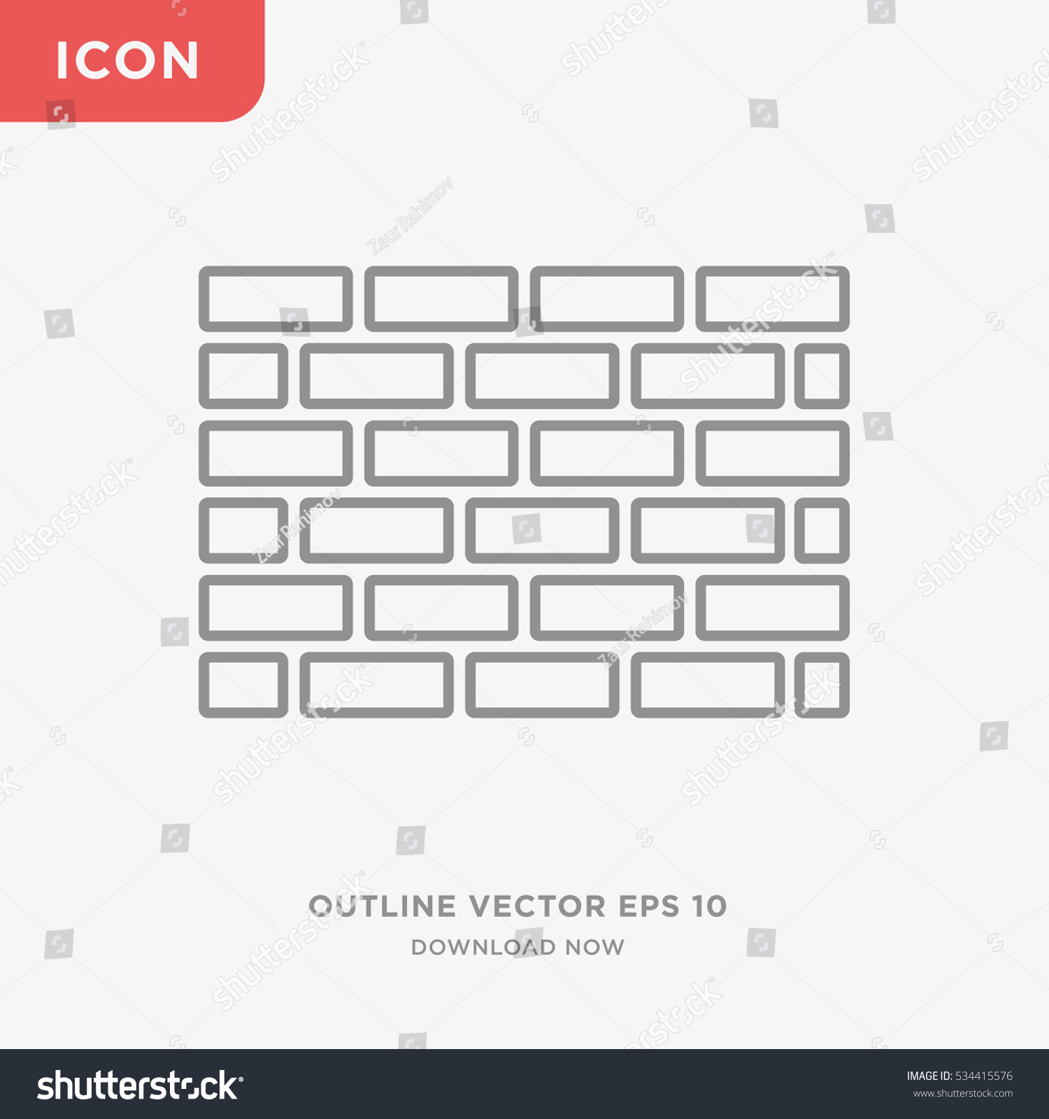 Outline Brick Isolated Vector Icon Stock Vector (Royalty Free ...