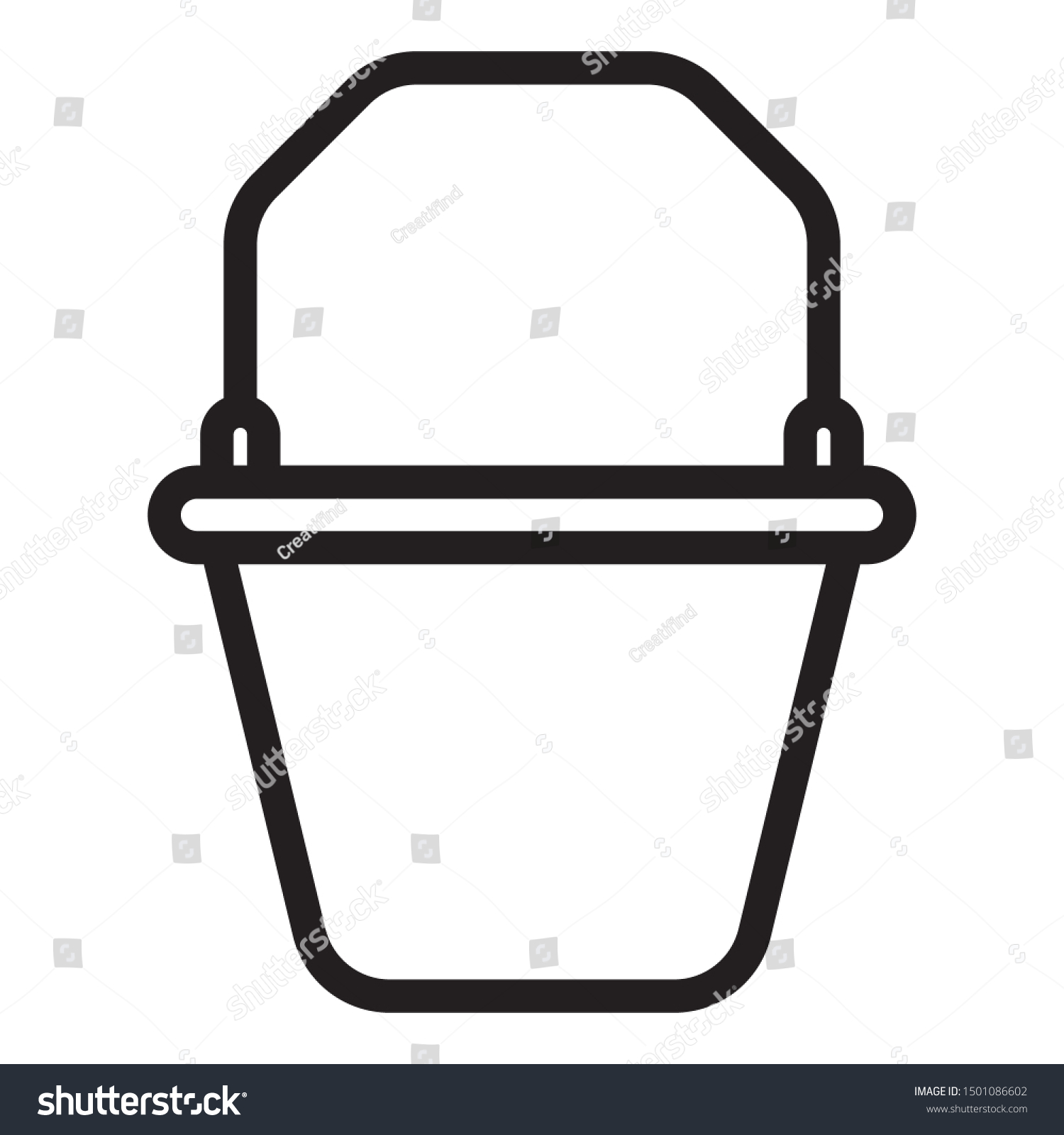 Outline Bucket Icon Vector Editable Stock Vector (Royalty Free ...