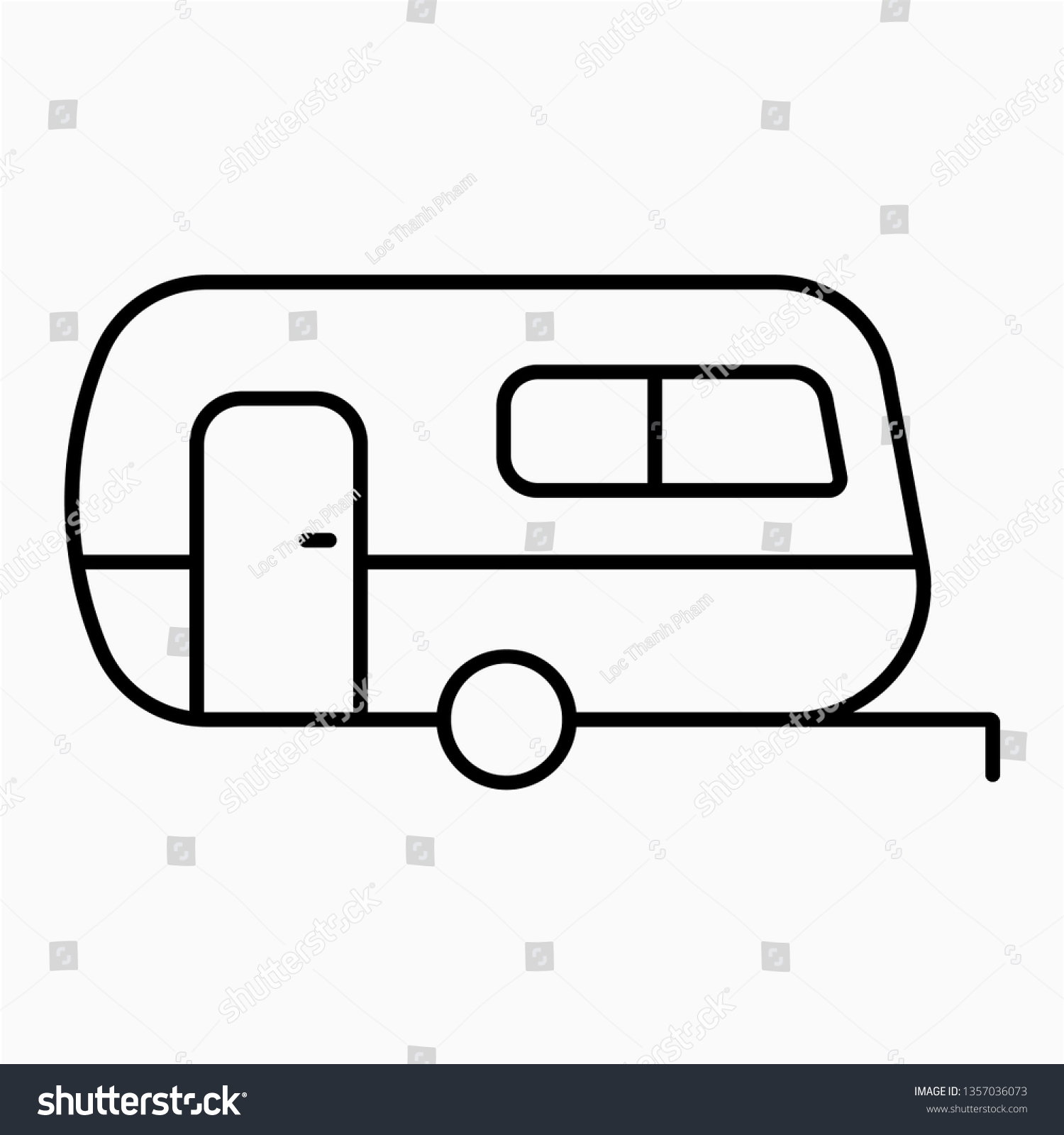 Outline Caravan Vector Icon: เวกเตอร์สต็อก (ปลอดค่าลิขสิทธิ์ ...