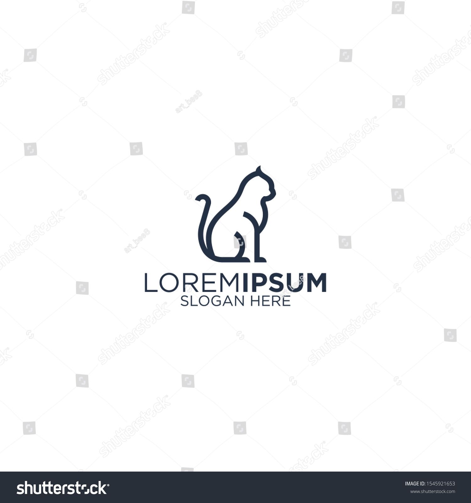 Outline Cat Logo Design Vector Stock Vector (Royalty Free) 1545921653 ...