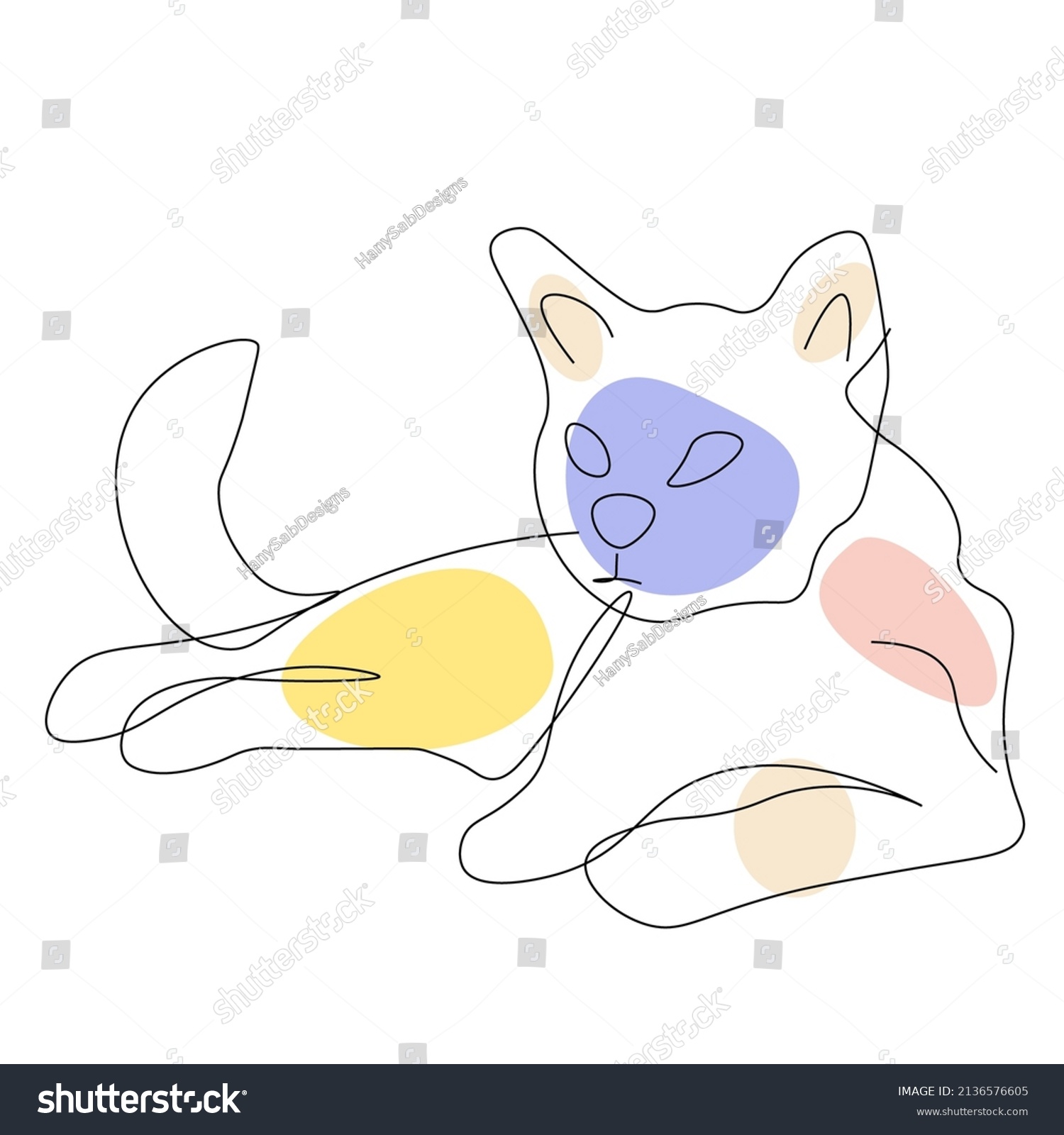 Outline Cat Vector the Template Professional Stock Vector (Royalty Free ...