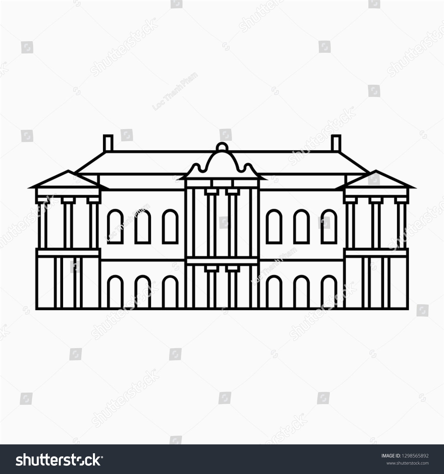 Outline Catherine Palace Vector Icon Stock Vector (Royalty Free) 1298565892