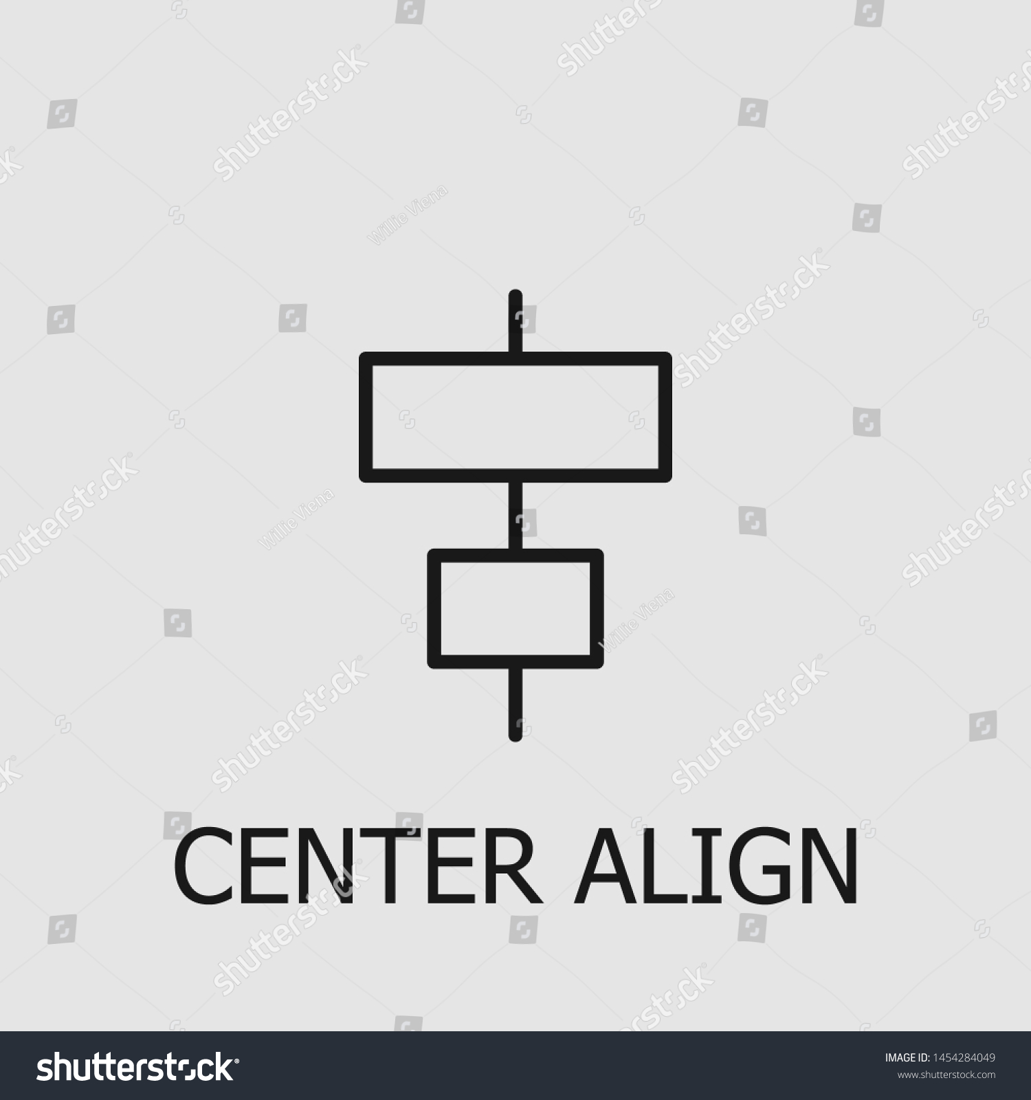 Outline Center Align Vector Icon Center Stock Vector Royalty Free