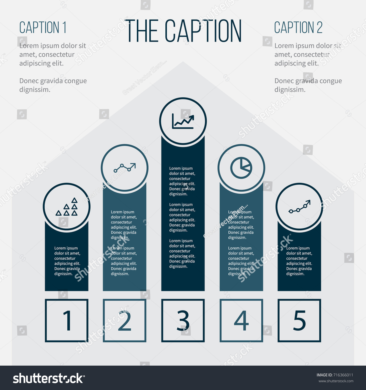 Outline Chart Set Circle Diagram Infographic: vector de stock (libre de ...