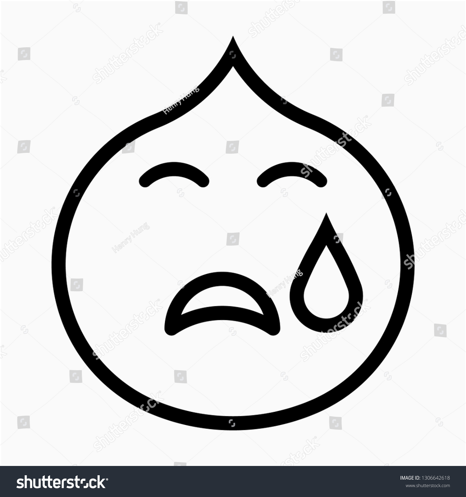 Outline Close Tears Vector Icon Stock Vector (Royalty Free) 1306642618