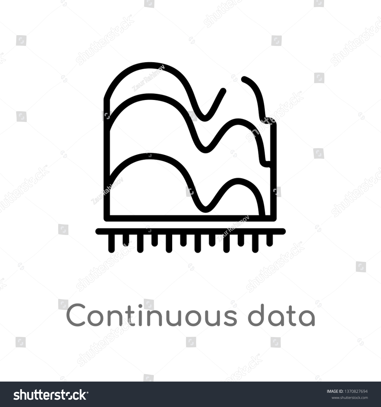 Outline Continuous Data Graphic Wave Chart Stock Vector (Royalty Free ...