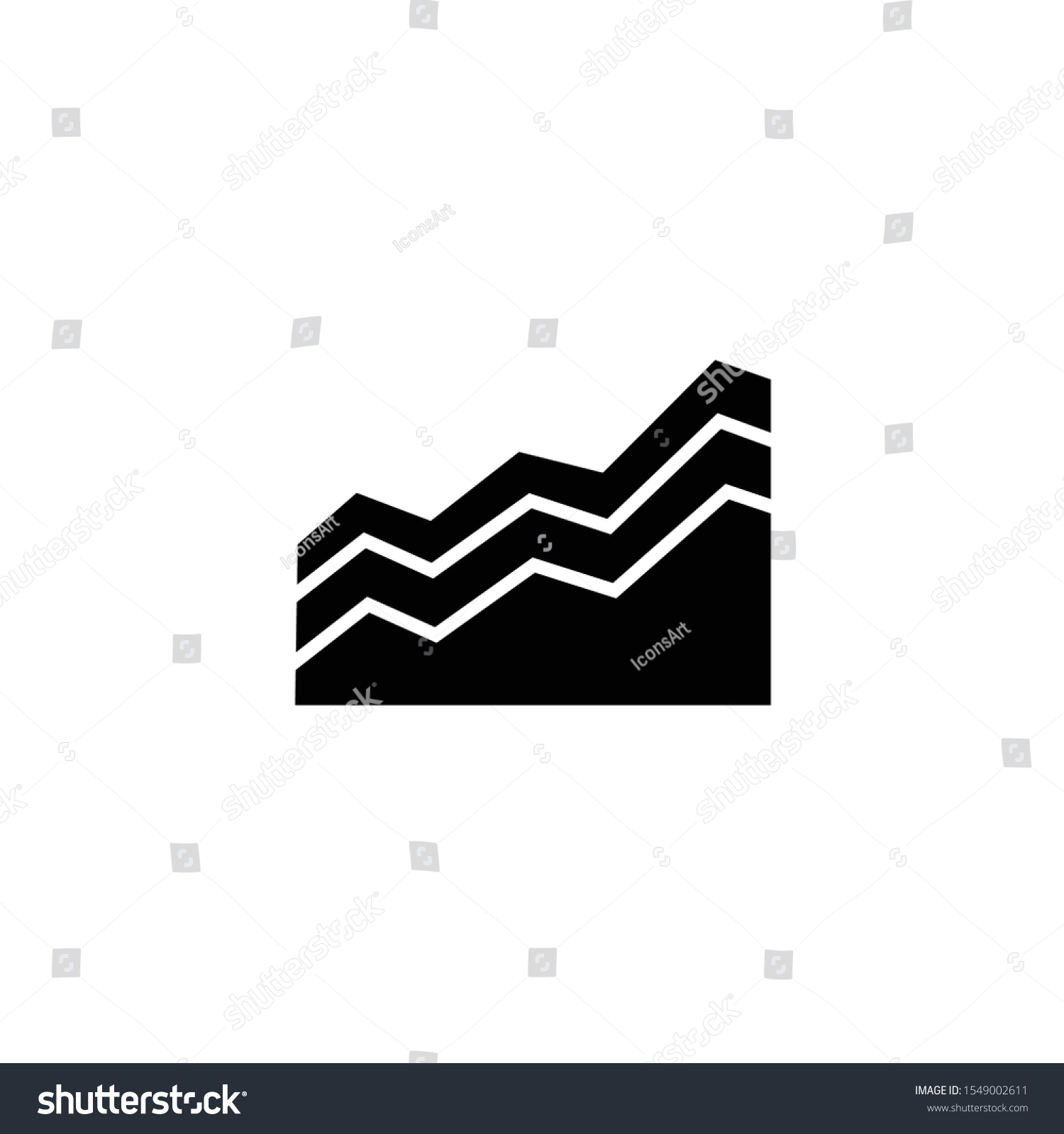 Outline Continuous Data Graphic Wave Chart Stock Vector (Royalty Free ...
