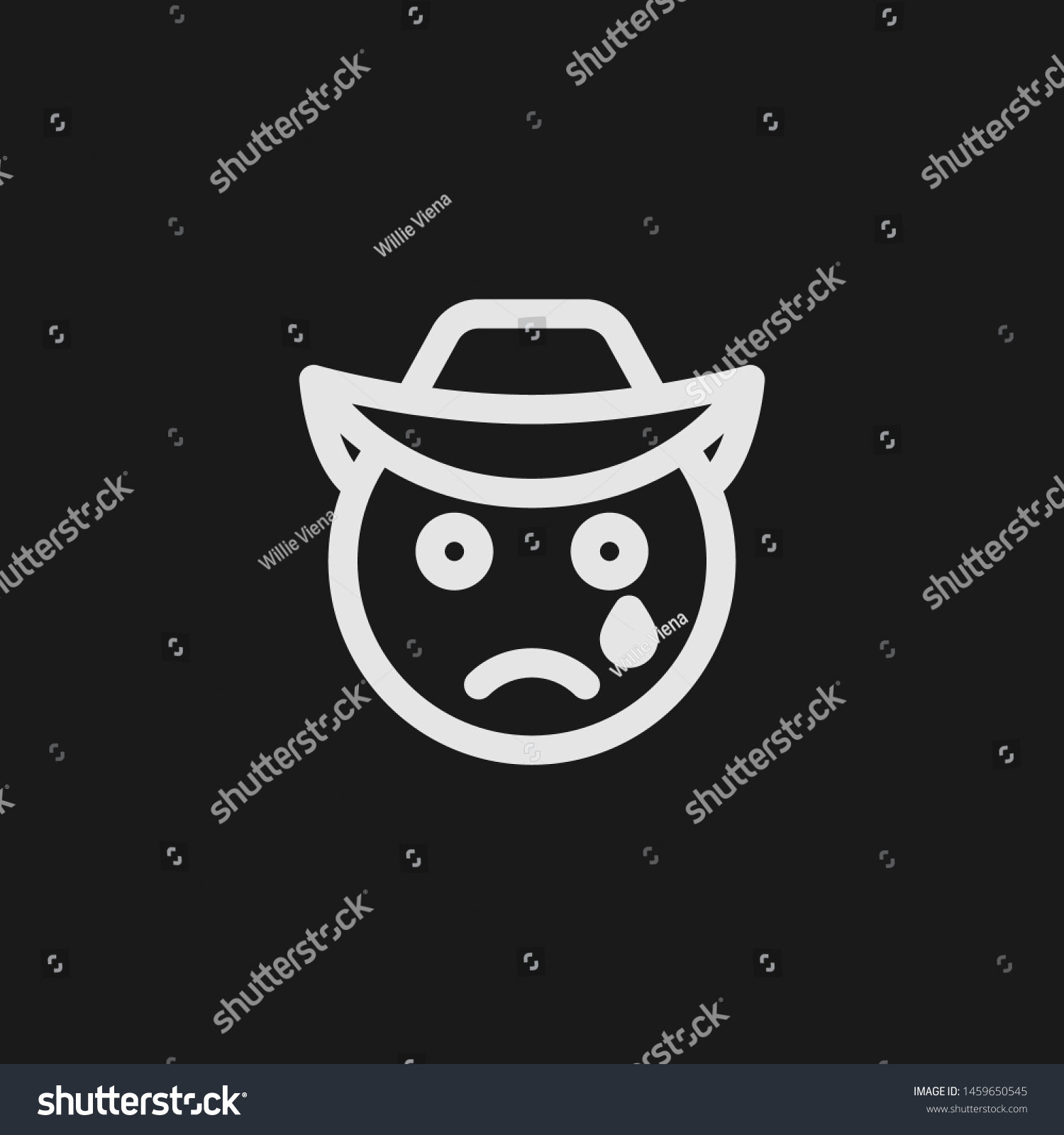 Outline Crying Vector Icon Crying Illustration Stock Vector (Royalty ...