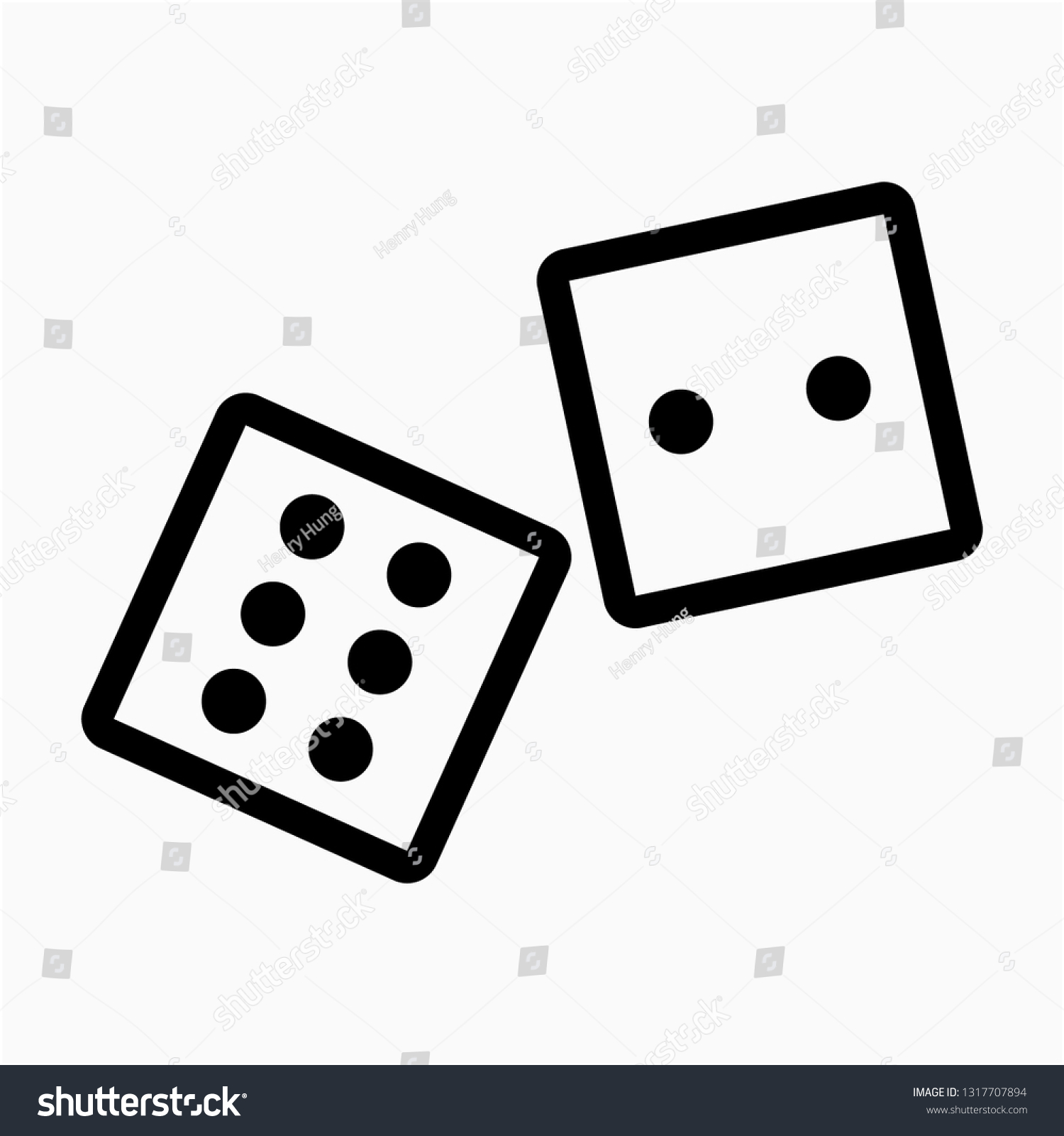 Outline Dice Vector Icon Stock Vector (Royalty Free) 1317707894 ...