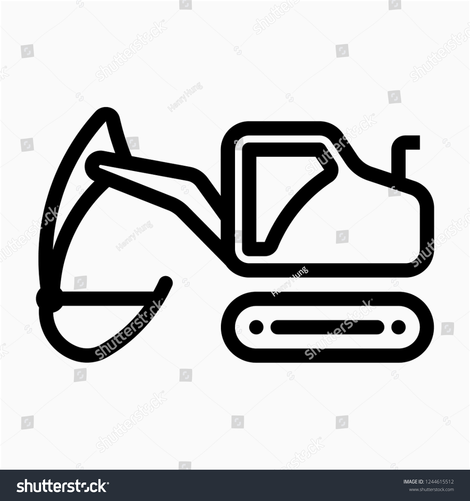 Outline Digger Icon Stock Vector (Royalty Free) 1244615512