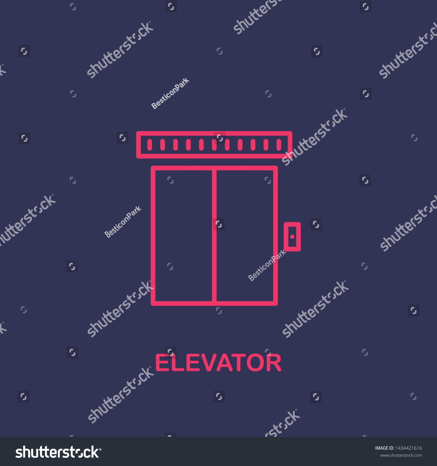 Outline Elevator Iconelevator Vector Illustration Symbol Stock Vector ...