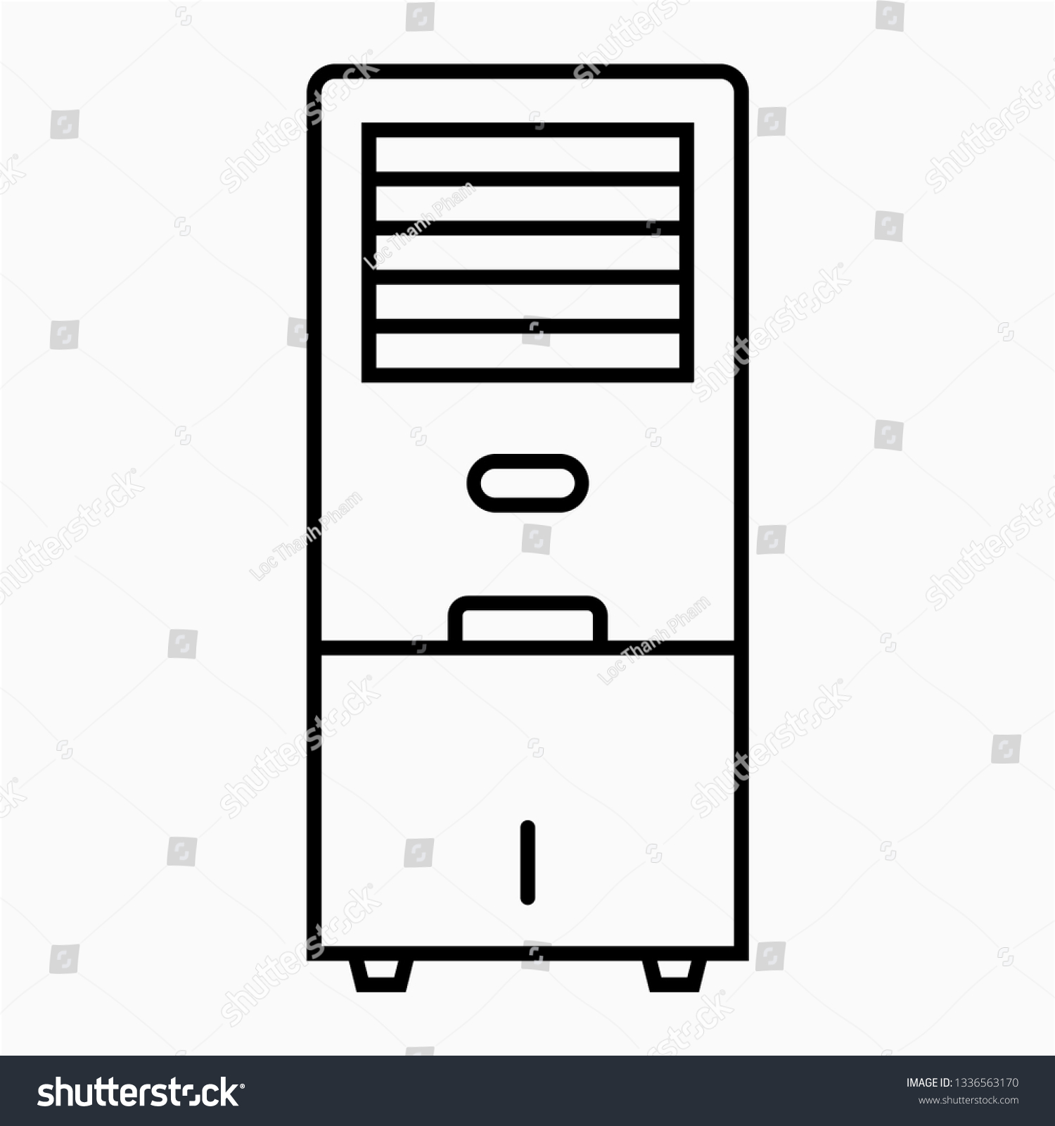 Outline Evaporative Cooler Vector Icon Stock Vector (Royalty Free ...