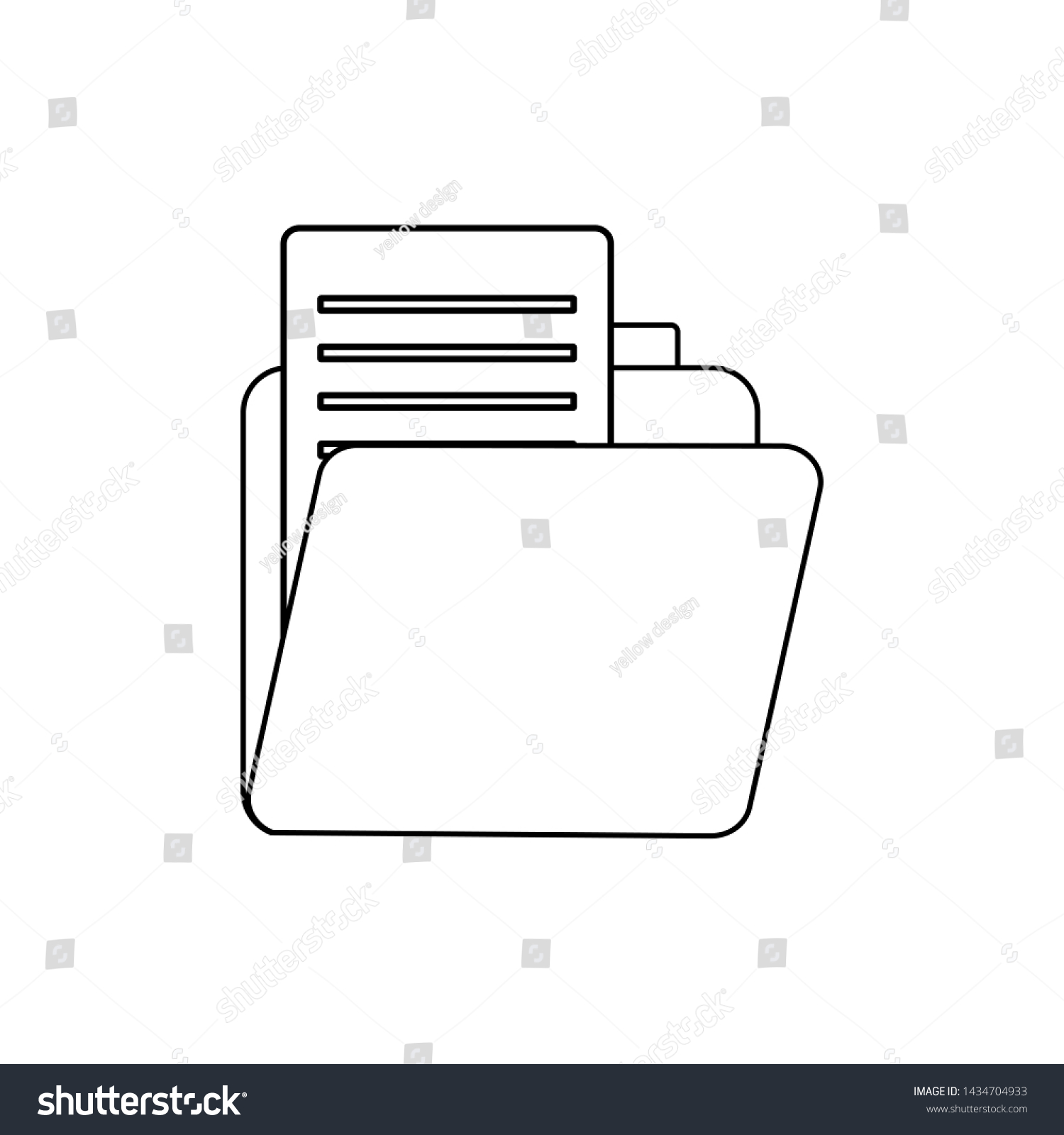 Outline Folder Icon Documents Folder Simple Stock Vector (Royalty Free ...