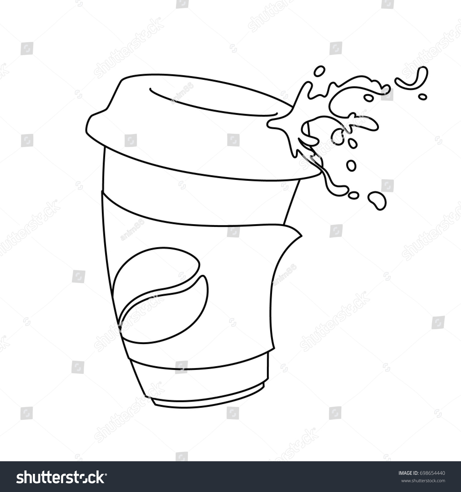 Outline Food Coffee Isolated Vector Object Stock Vector (Royalty Free ...