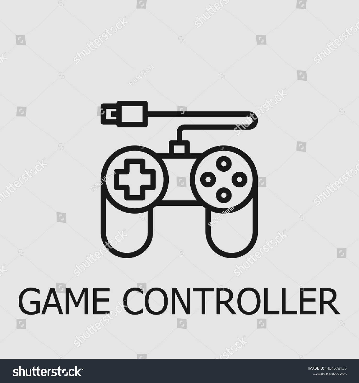 Outline Game Controller Vector Icon Game Stock Vector (Royalty Free ...