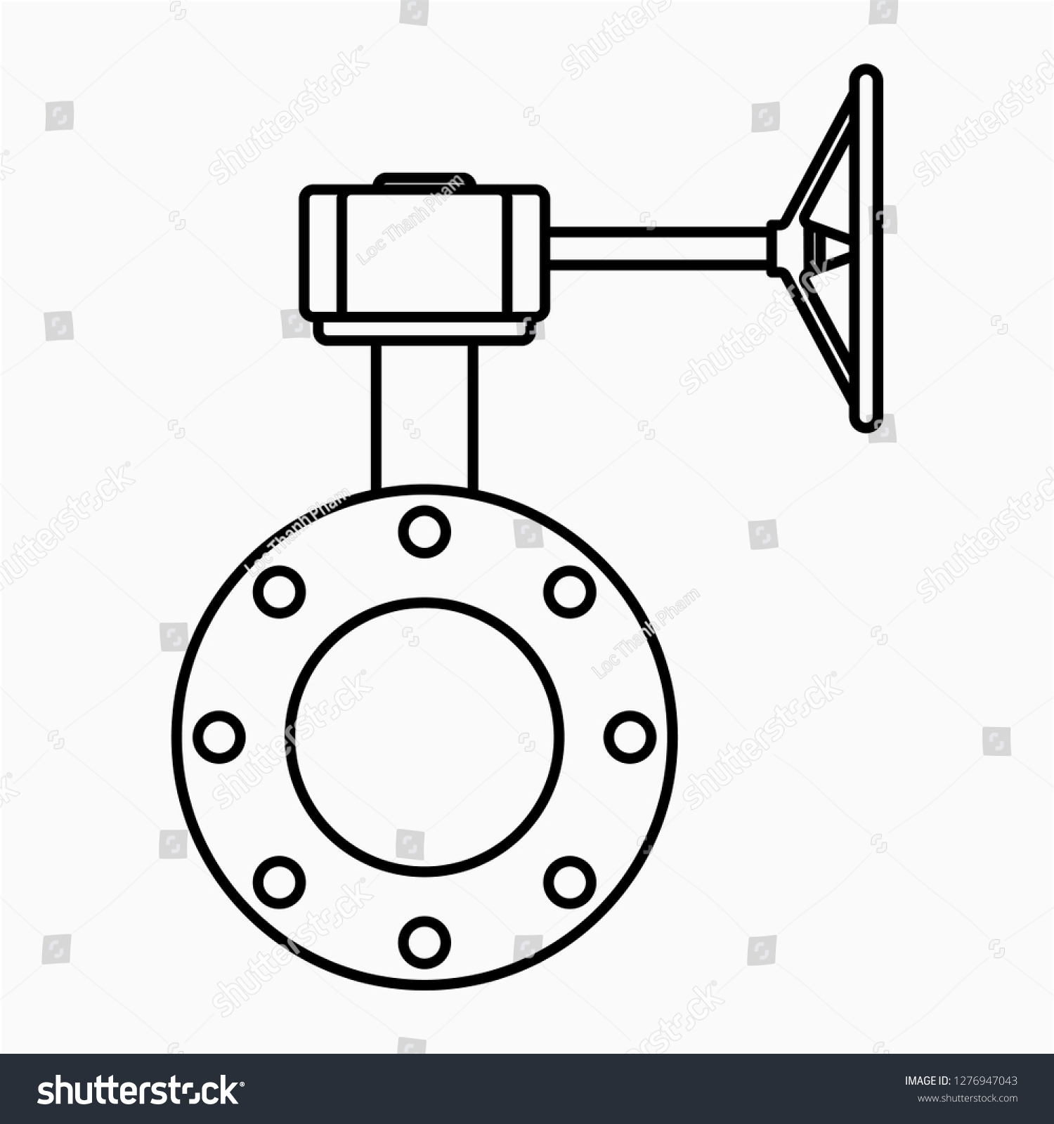 Outline Gate Valve Vector Icon Stock Vector (Royalty Free) 1276947043