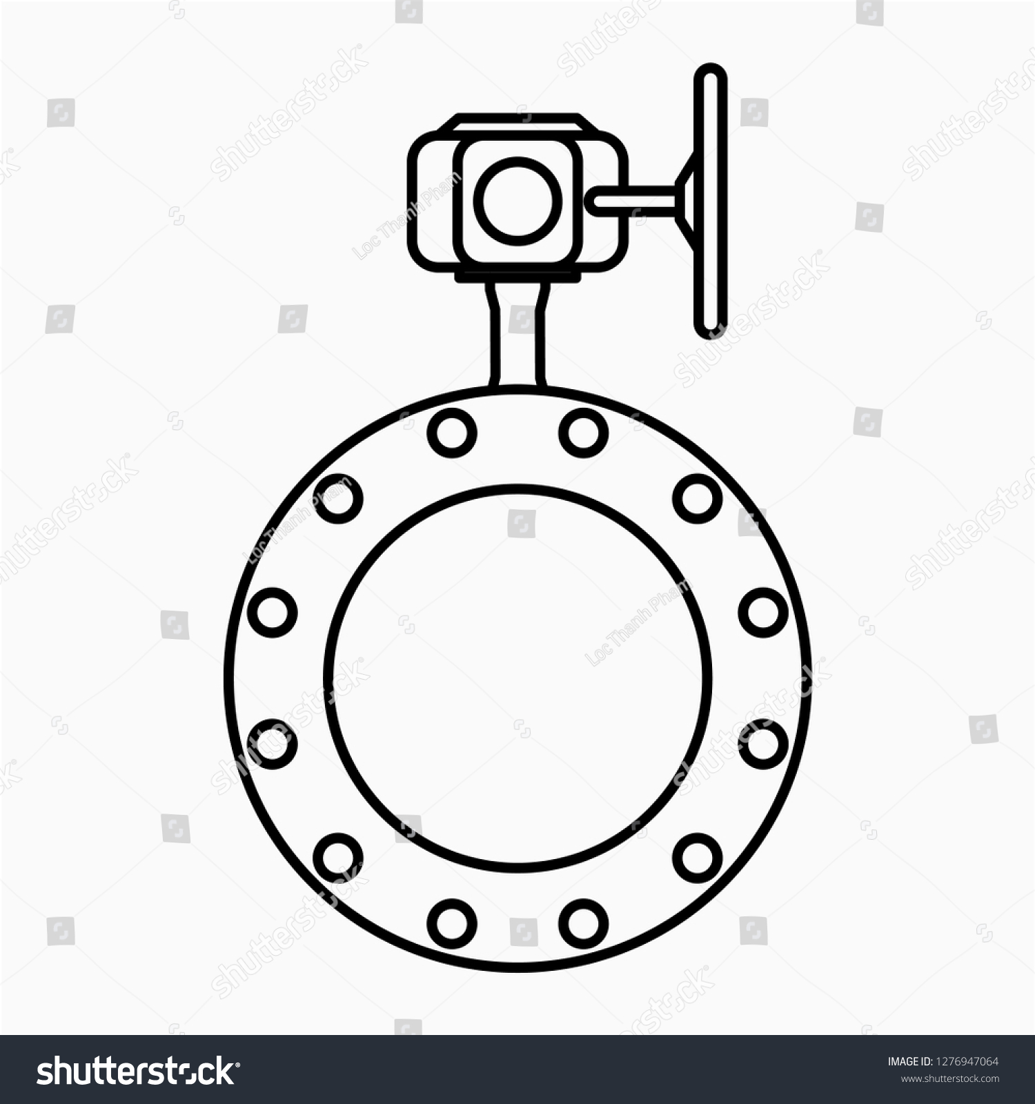 Outline Gate Valve Vector Icon Stock Vector (Royalty Free) 1276947064