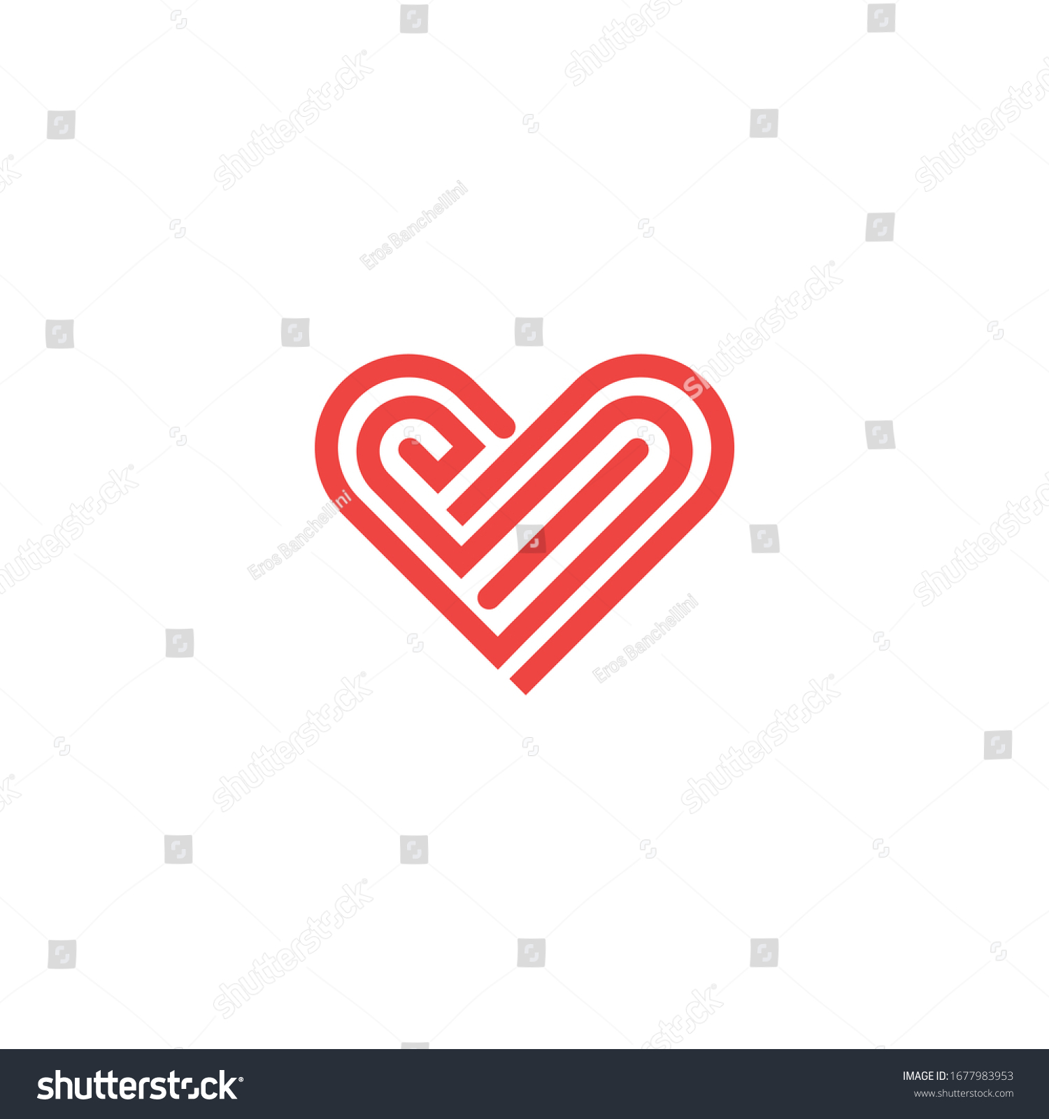 Outline Heart Vector Logo Design Template Stock Vector (Royalty Free ...