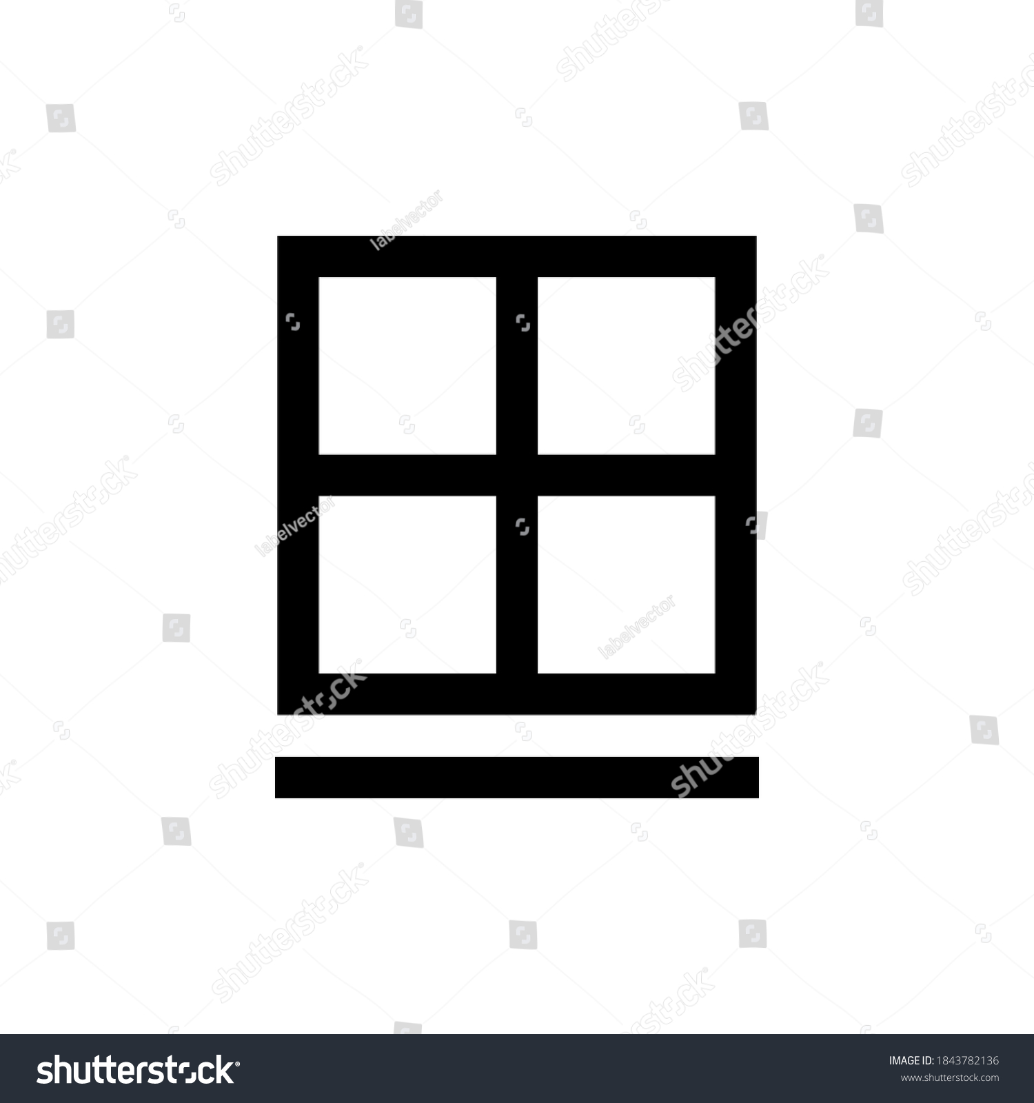 Outline Icon Window Emblem Vector Illustration Stock Vector (Royalty ...