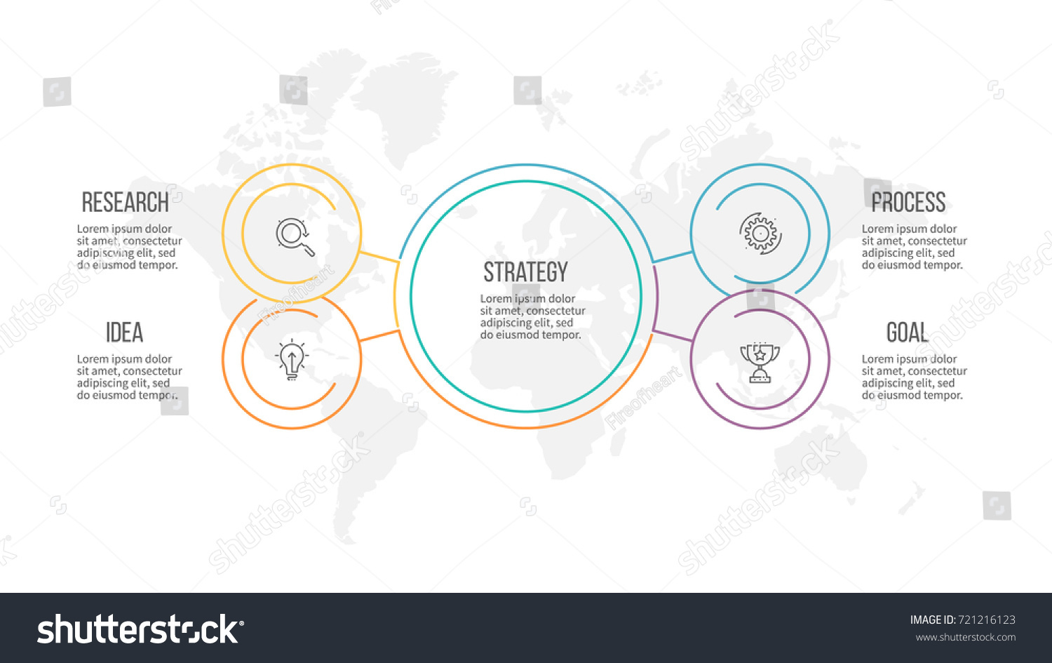 Outline Infographic Organization Chart 4 Options Stock Vector (Royalty ...