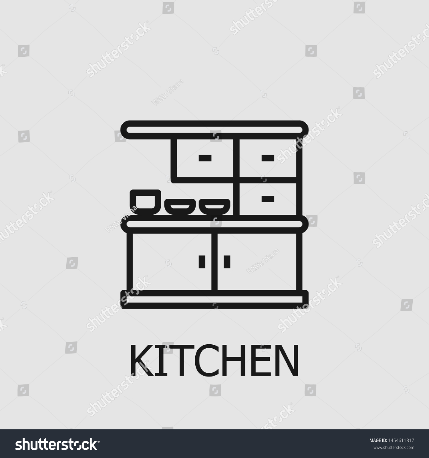 Outline Kitchen Vector Icon Kitchen Illustration Stock Vector (Royalty ...