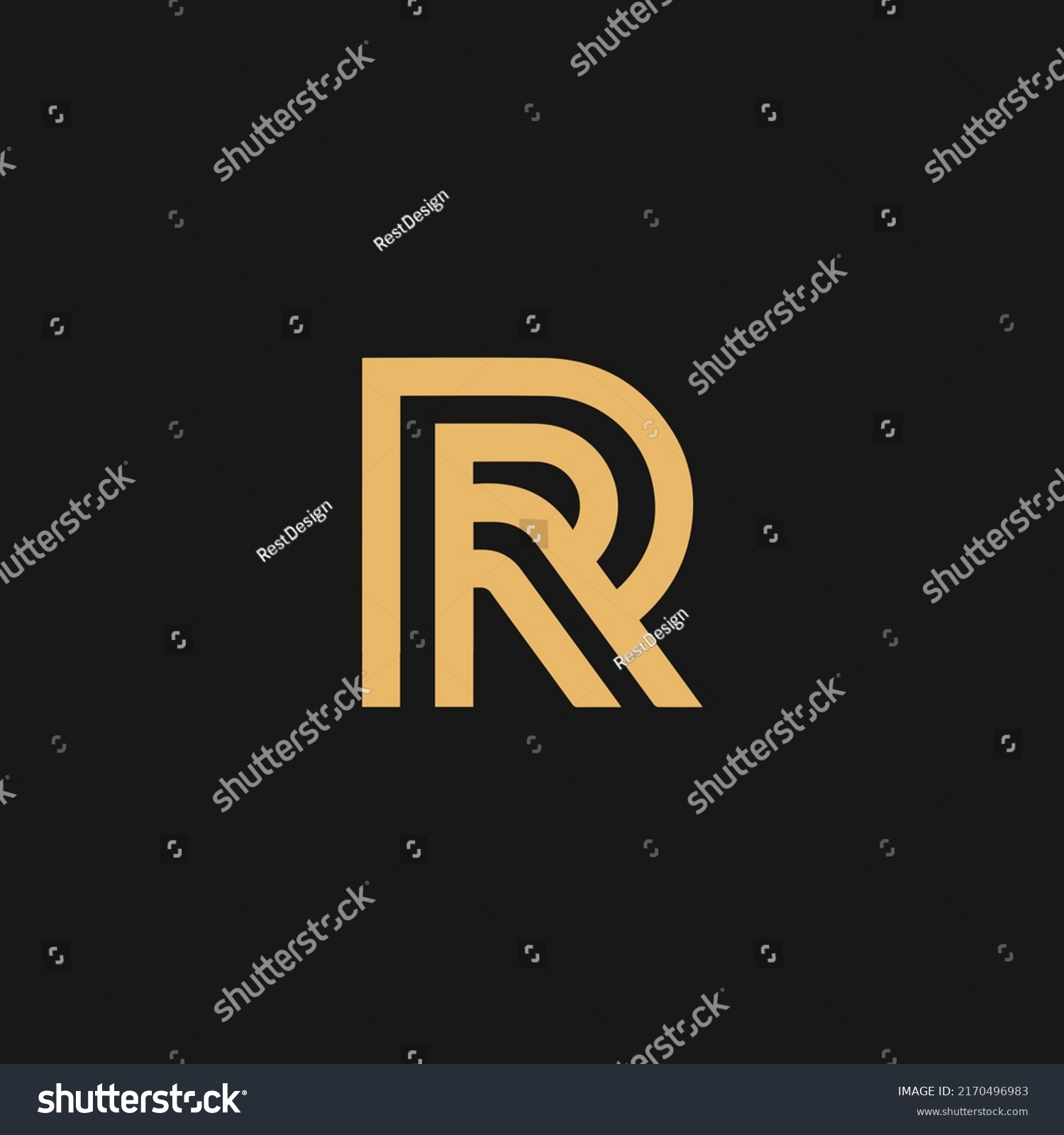 Outline Letter R Logo Design Vector Stock Vector (Royalty Free ...