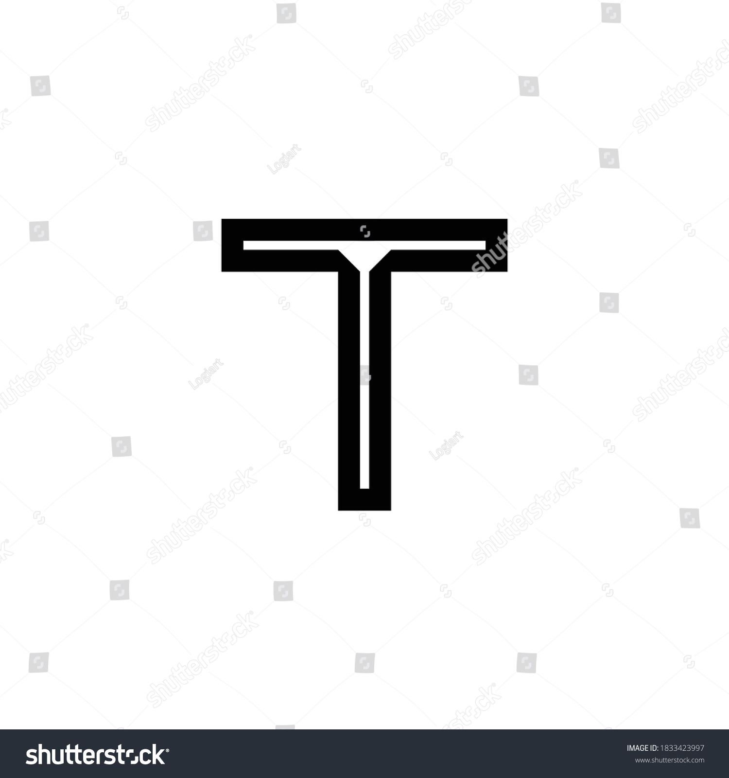 Outline Letter T Initial Monogram Logo Stock Vector (Royalty Free ...
